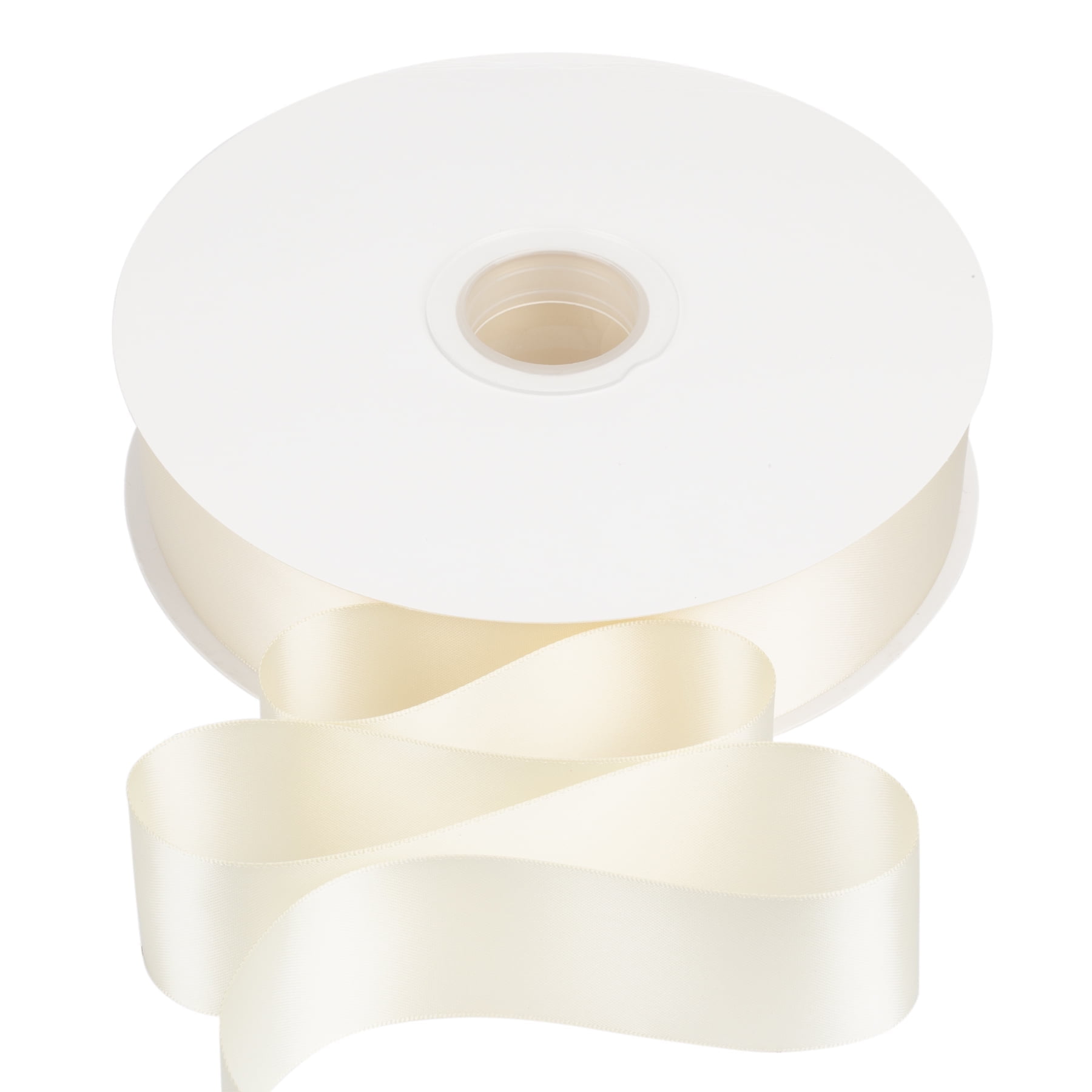 Joycrosso 1 1/2 Inch Ivory Solid Satin Ribbon, 100 Yards Double Faced ...
