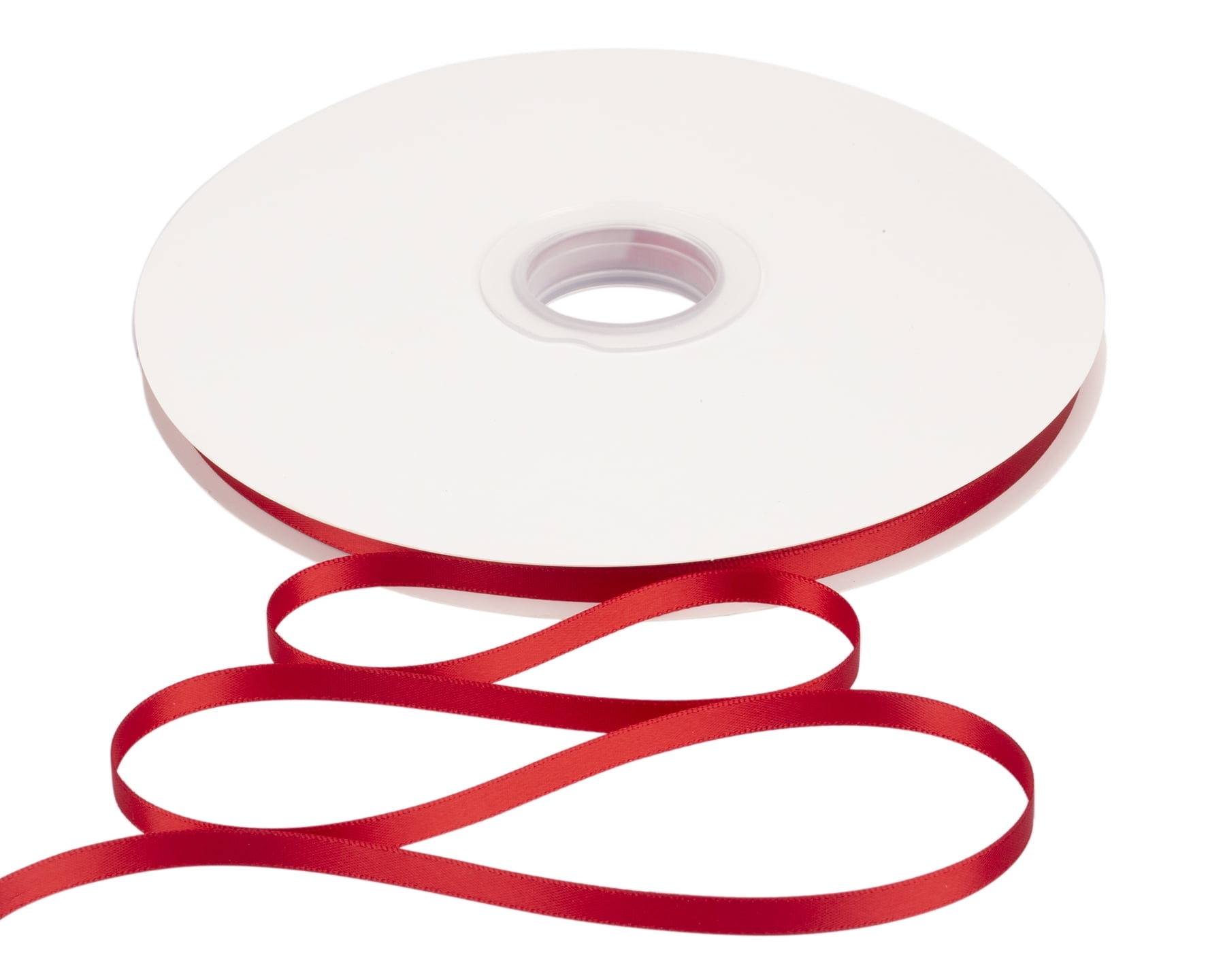 Joycrosso 1/4 Inch Red Solid Satin Ribbon, 100 Yards Double Faced Satin ...