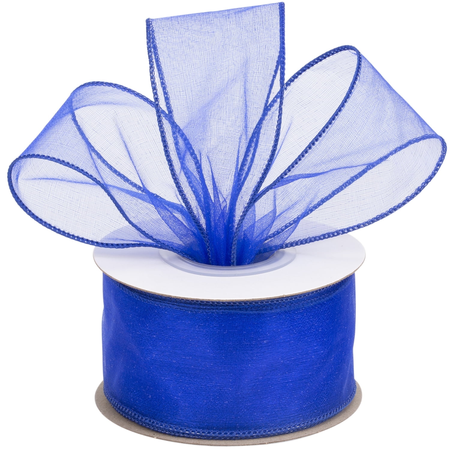 Joycrosso 2 Inch Royal Wired Organza Ribbon - 20 Yards Sheer Decorative ...