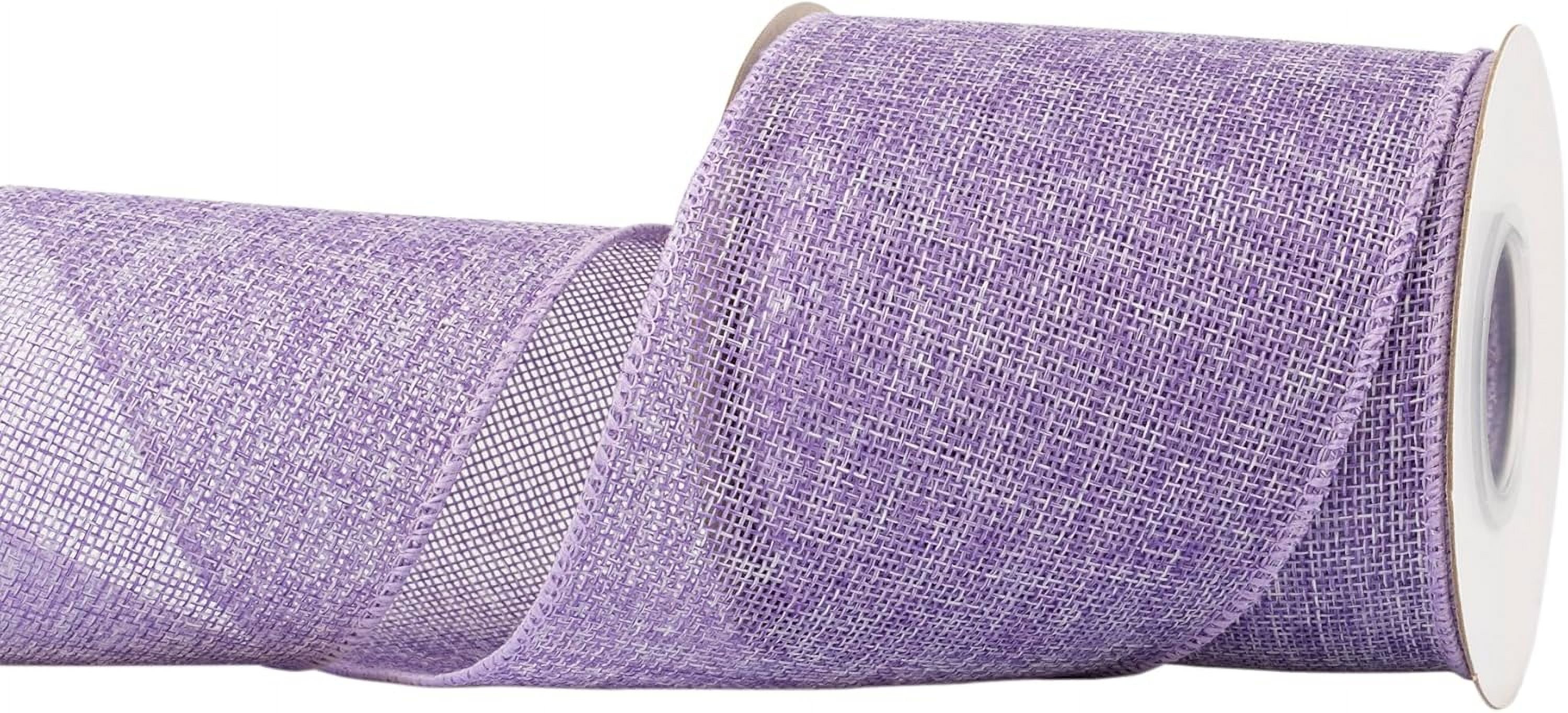 Joycrosso Burlap Wired Edge Ribbon 4 inch x 10 Yards, Lt. Purple, Ideal ...