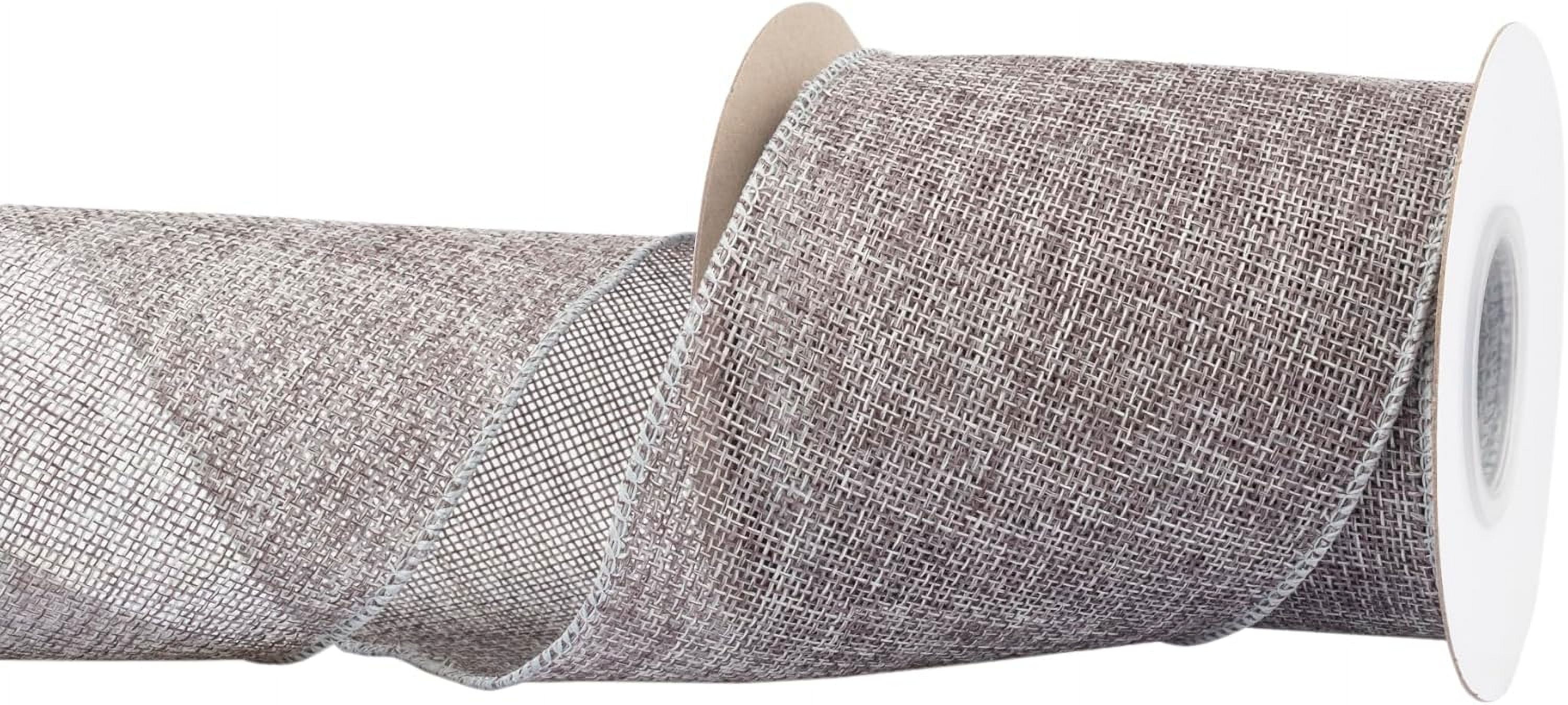Joycrosso Burlap Wired Edge Ribbon 4 inch x 10 Yards, Metal Grey, Ideal ...