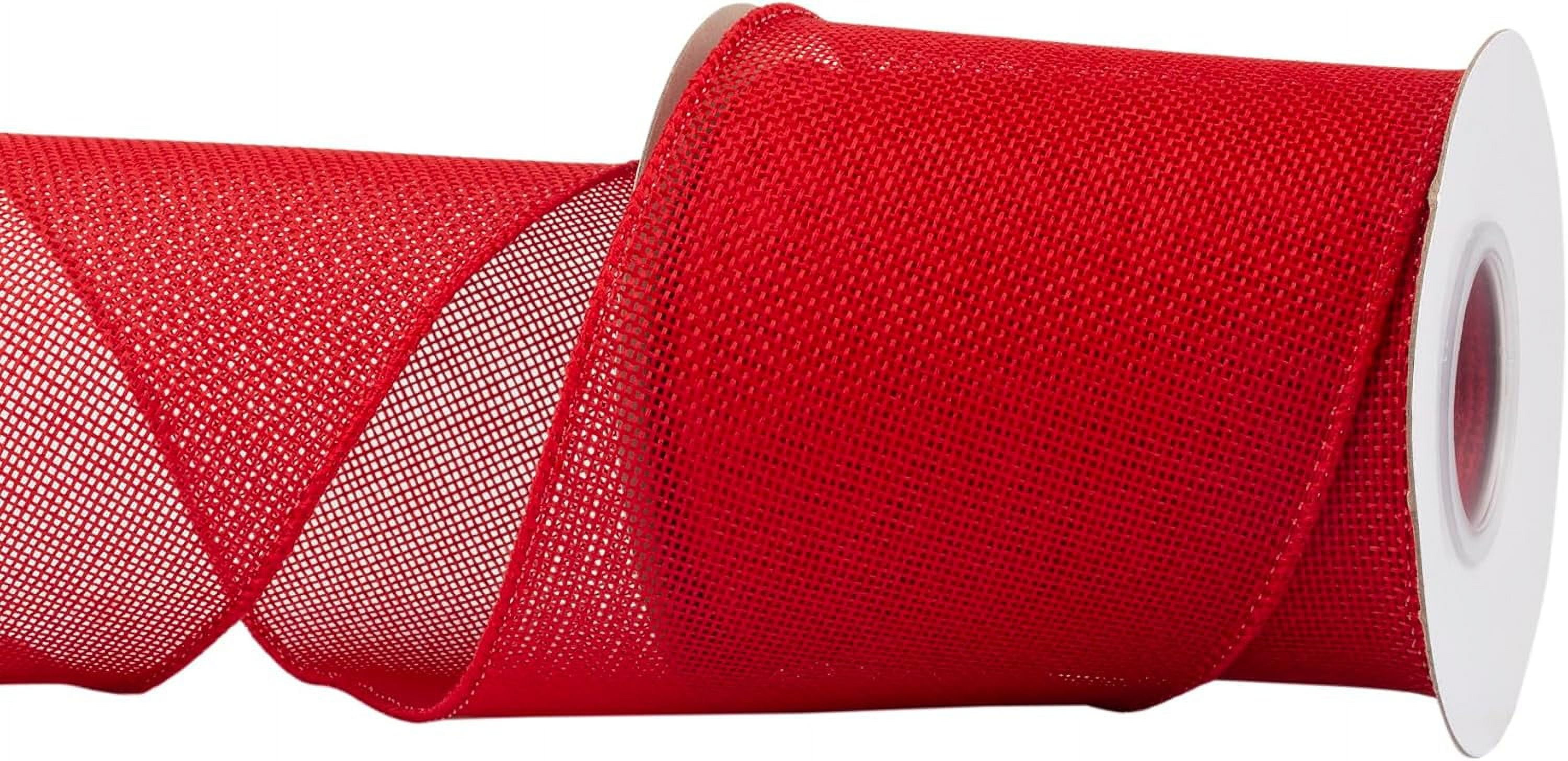 Joycrosso, Wired Edge Ribbon, 4 inch x 10 yards, Red - Walmart.com