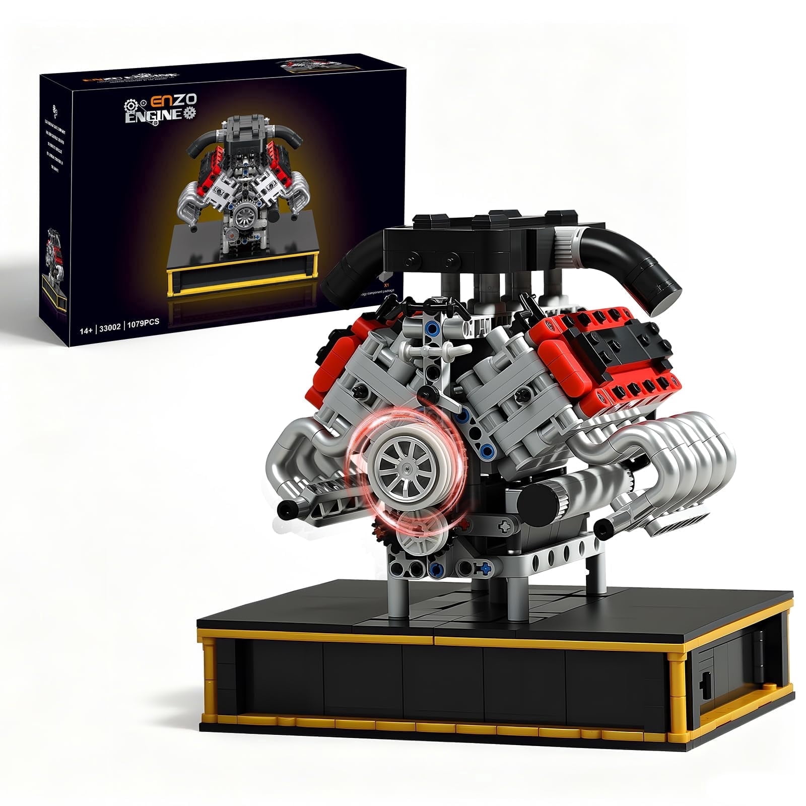 Joycrown V8 Engine Building Set, 1079PCS, Battery-Powered Model Engine ...