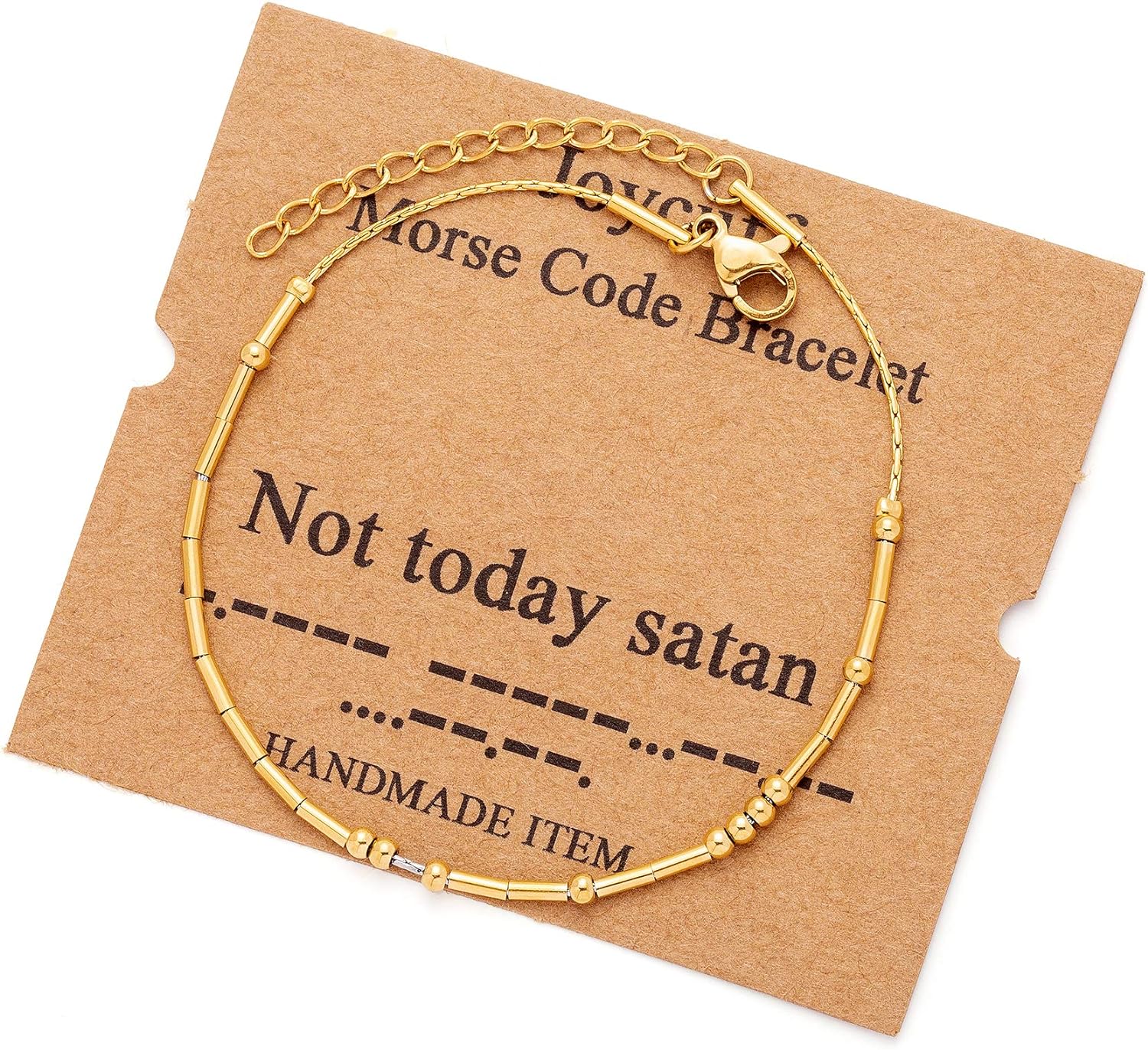 Joycuff Motivational Morse Code Bracelet Womens Silver Beads Jewelry ...