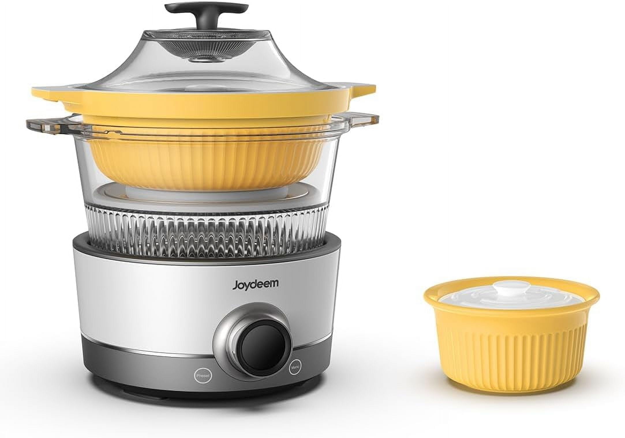 Joydeem Electric Glass Steam Cooker, Ceramic Tagine Pot for Soup, Hot ...