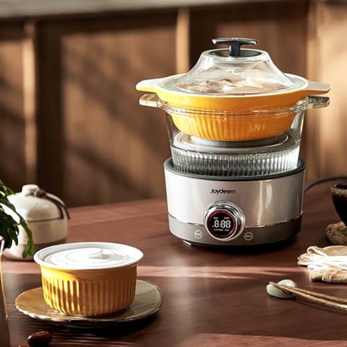 Joydeem Electric Glass Steam Cooker, Ceramic Tagine Pot for Soup, Hot ...