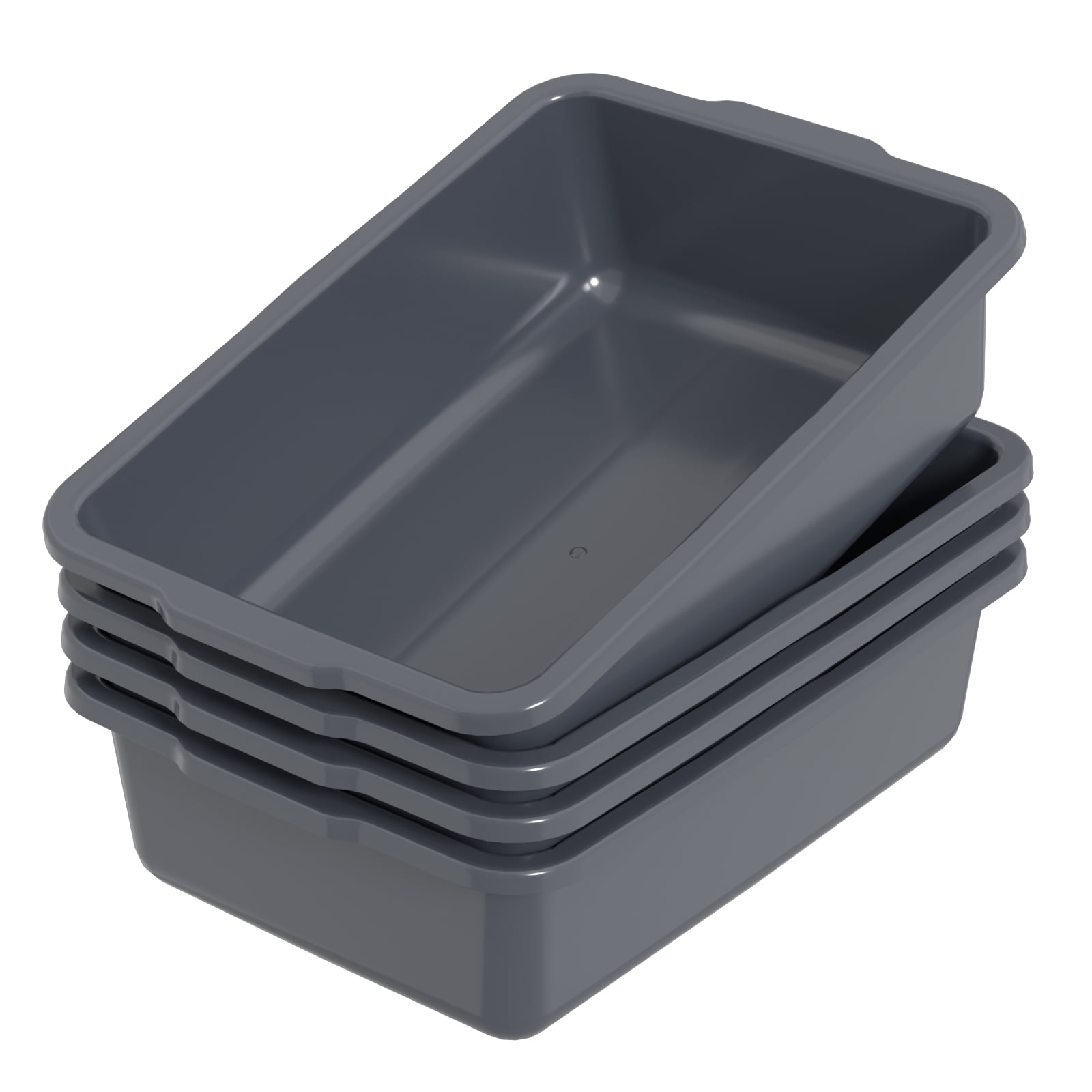 Joyeen 32 Liter Grey Restaurant Large Bus Tubs, 4 Packs Commercial ...
