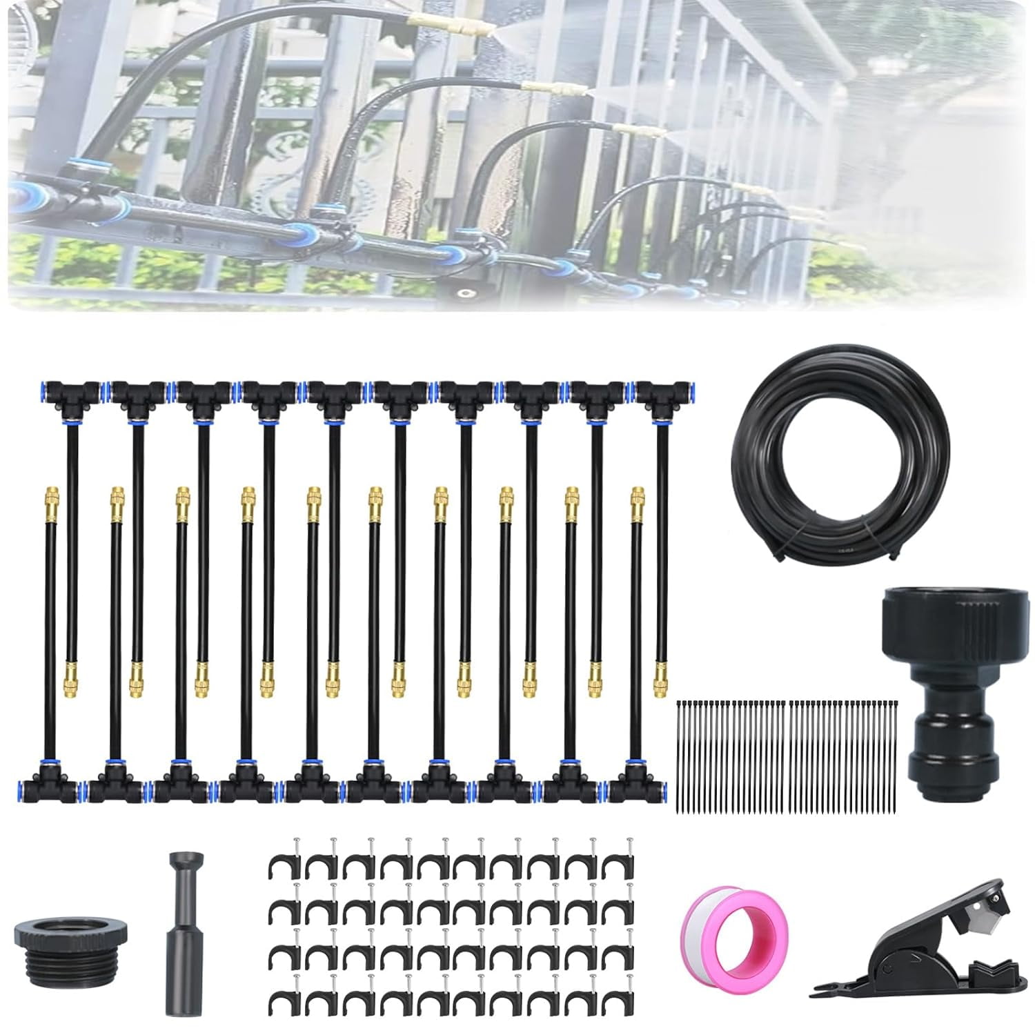 Joyeloo Irrigation, 360° Curved Garden Automatic Irrigation System ...