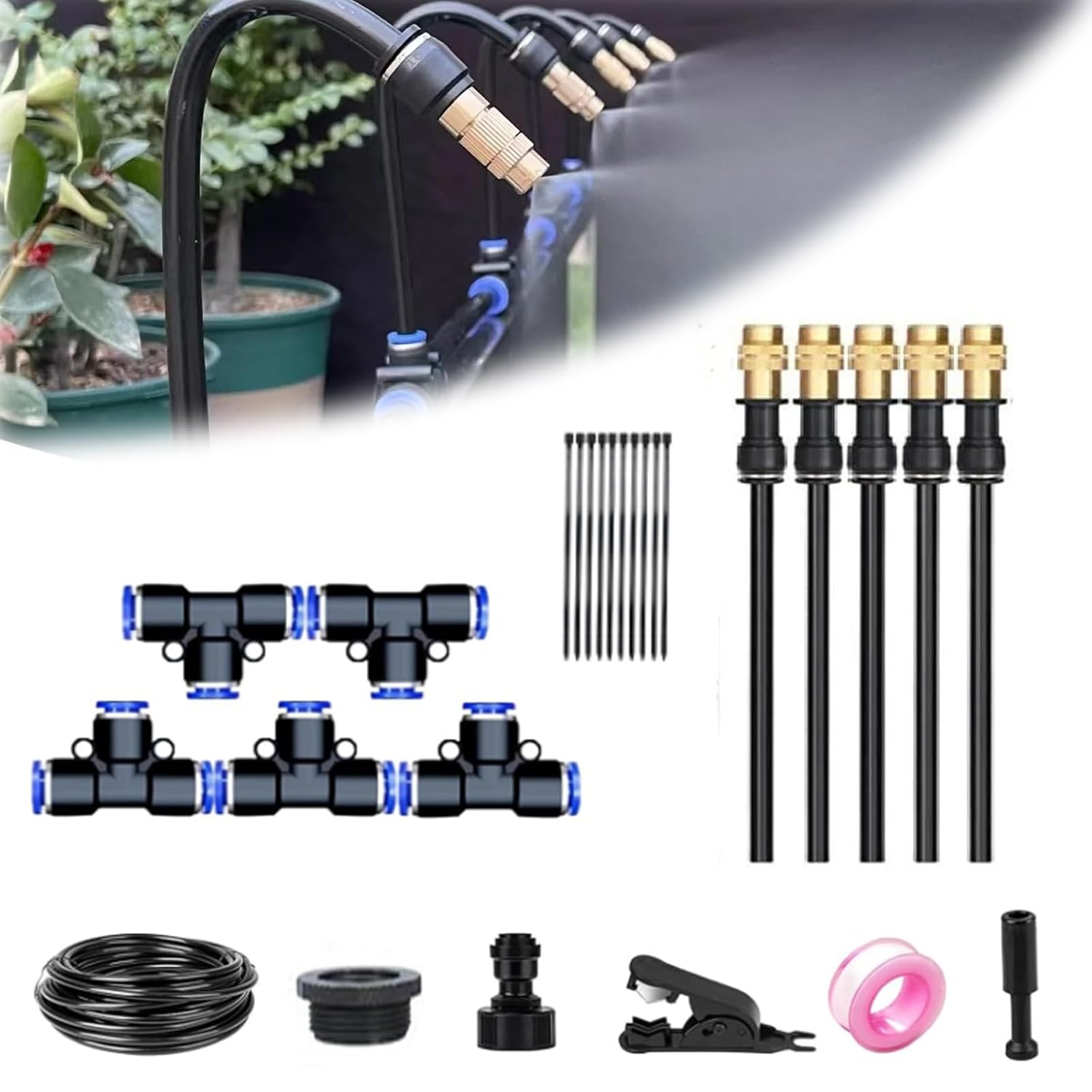 Joyeloo Irrigation, EverGlowly Watering System, 360° Curved Garden ...