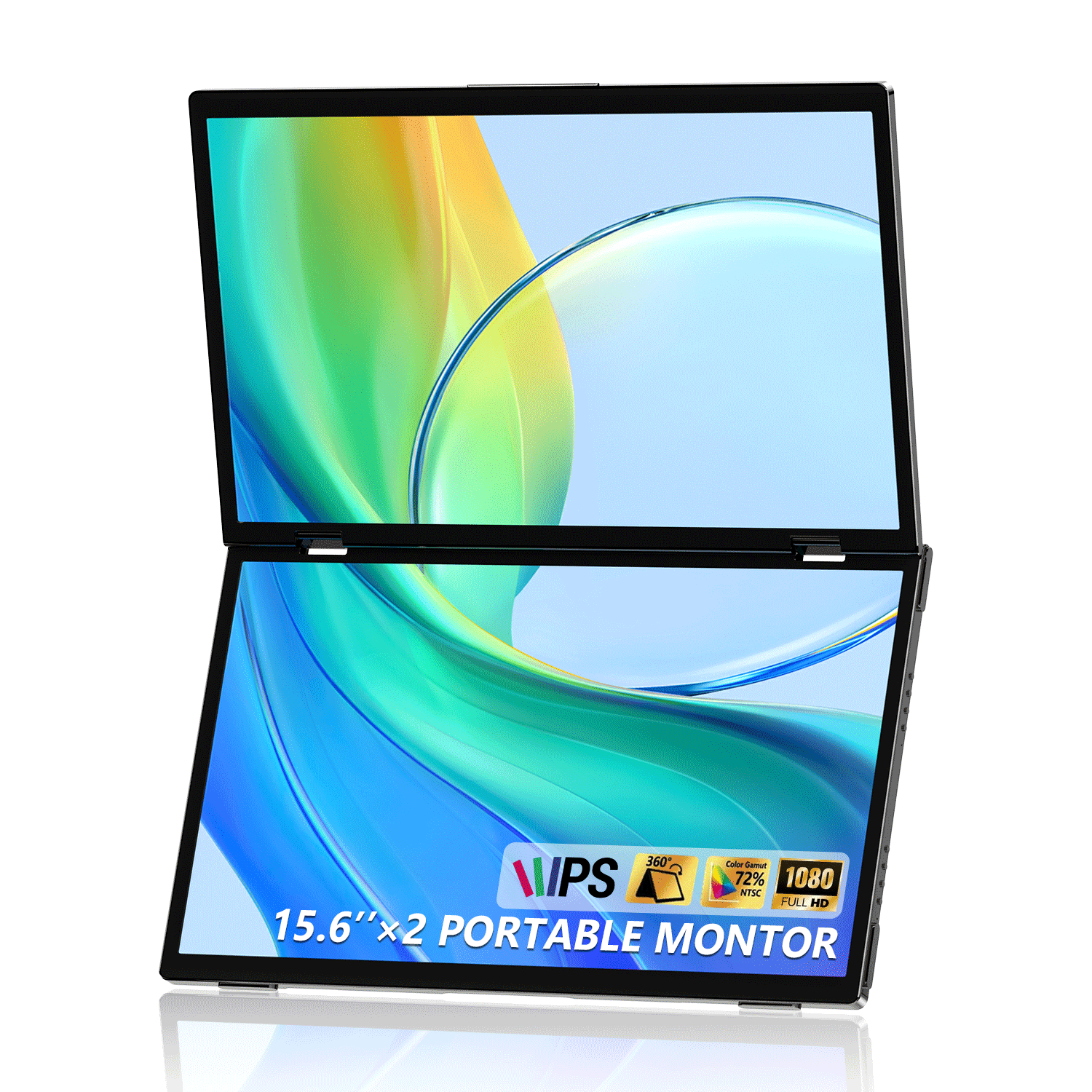 Joyfast 15.6" 1080p LCD Triple Portable Computer Monitor, Black ...