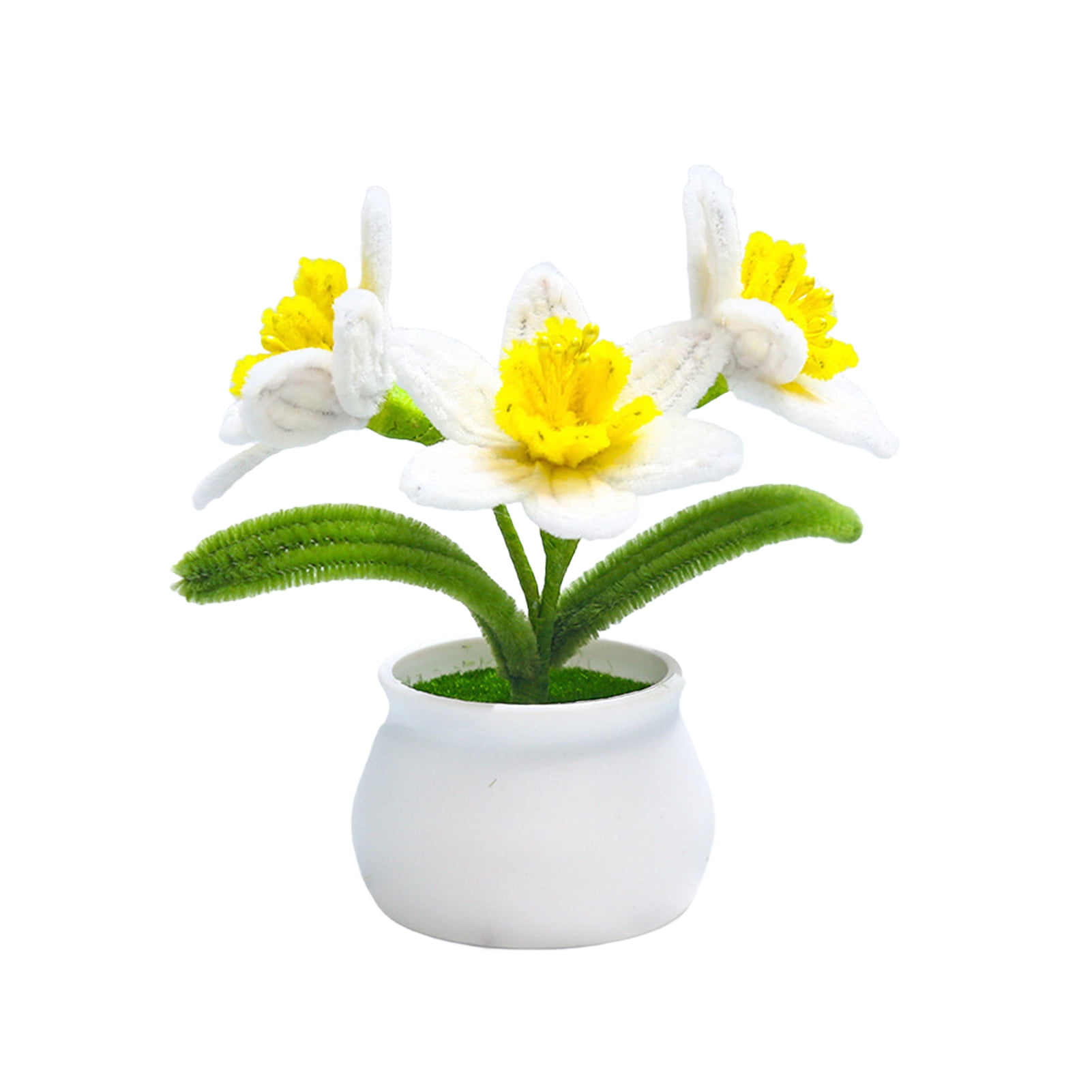 Joyfeel 1 Set Pipe Cleaner Flower Material Kit Handmade Chenille Stem Twist Stick Rose Tulip ...