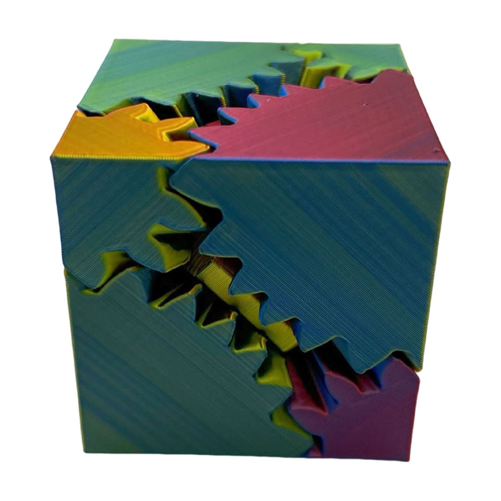 Joyfeel 3D Printed Gear Cube Toy Stress Anxiety Relief Spin Cube Travel Portable Gear Square ...