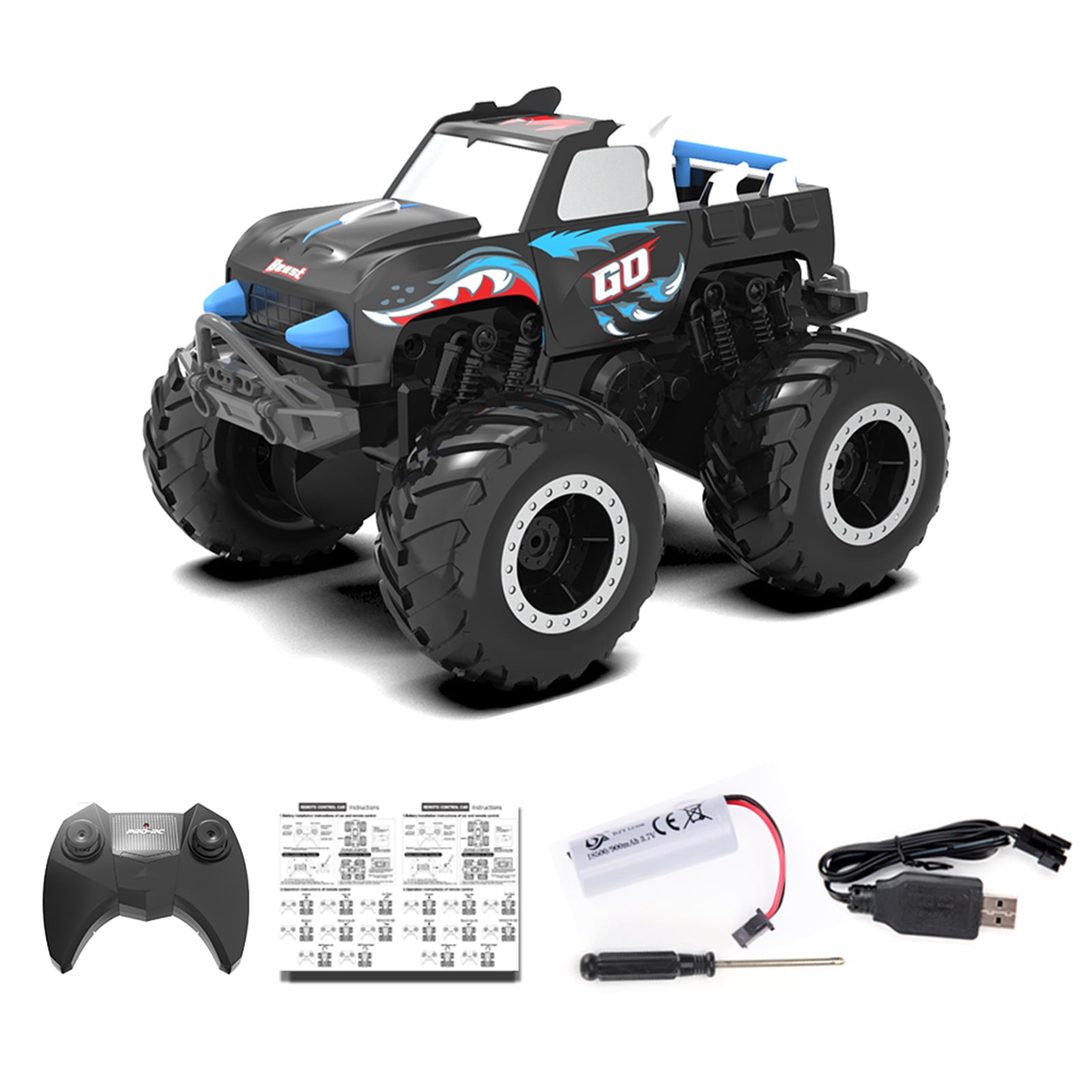 Joyfeel Amphibious 2.4GHz Remote Control Car 4 Wheels Rechargeable Electric RC Stunt Car Off ...