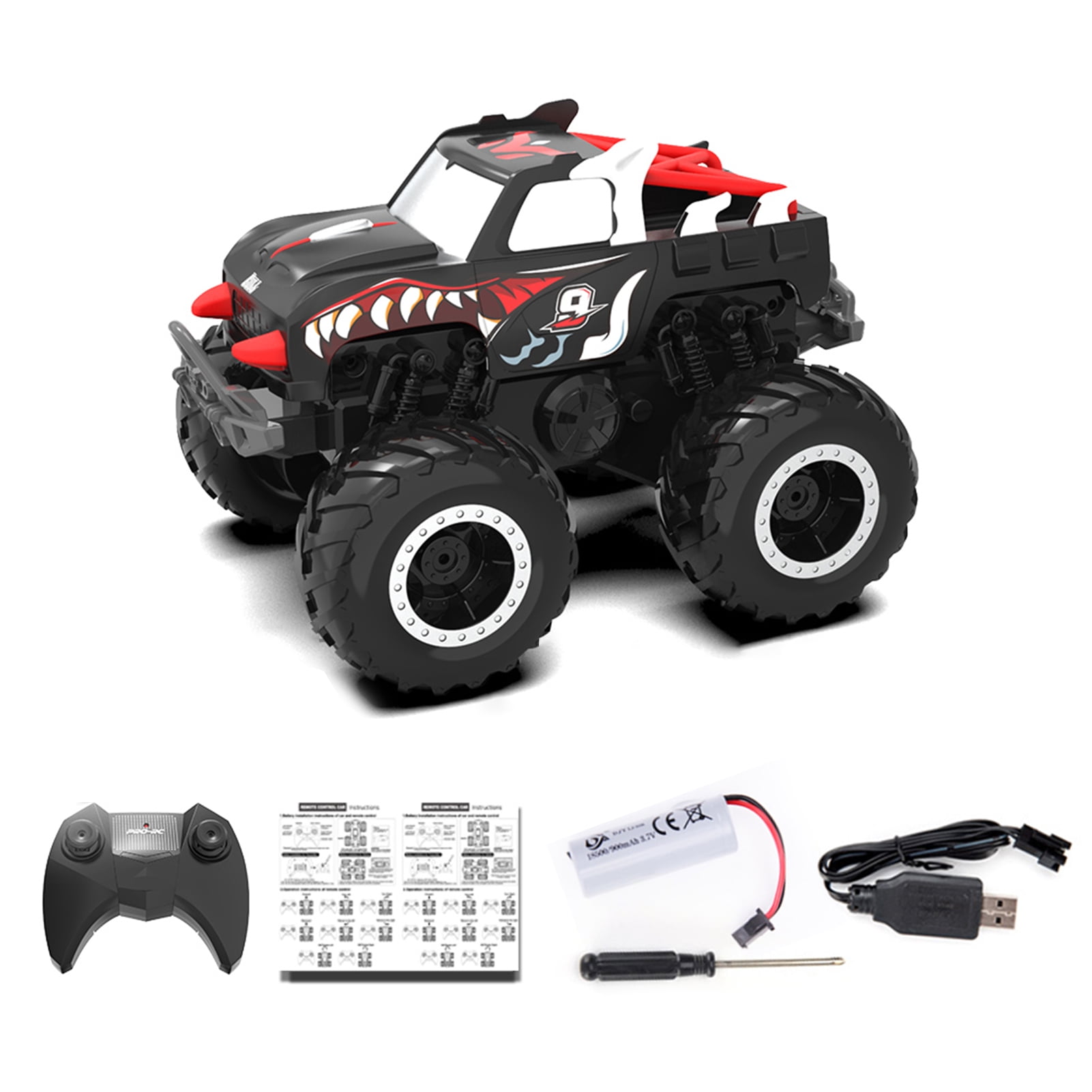 Joyfeel Amphibious 2.4GHz Remote Control Car 4 Wheels Rechargeable Electric RC Stunt Car Off ...
