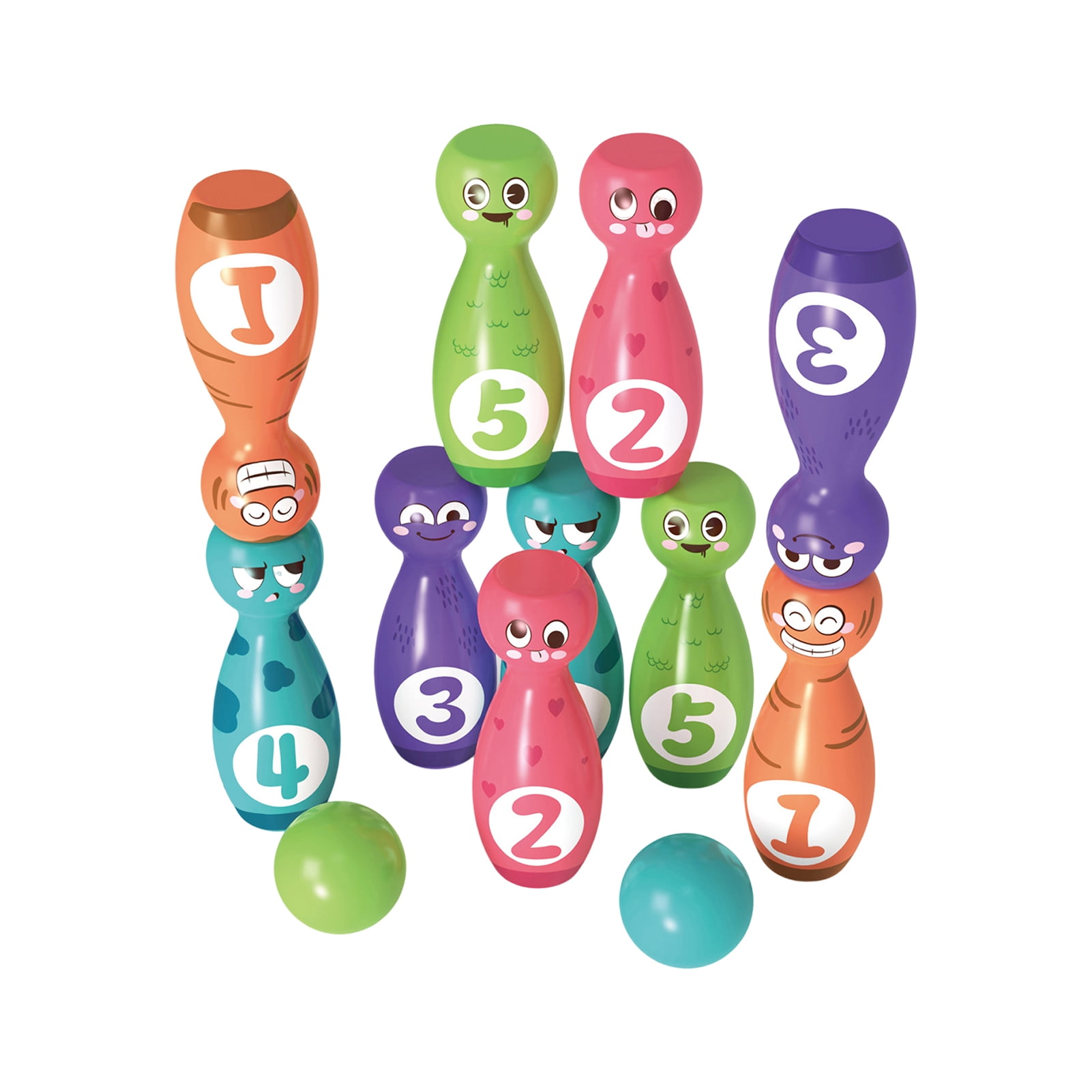 Joyfeel Bowling Toys for Kids Indoor Play Set with 10 Bowling Pins And 2 Balls Fun Sports Game ...