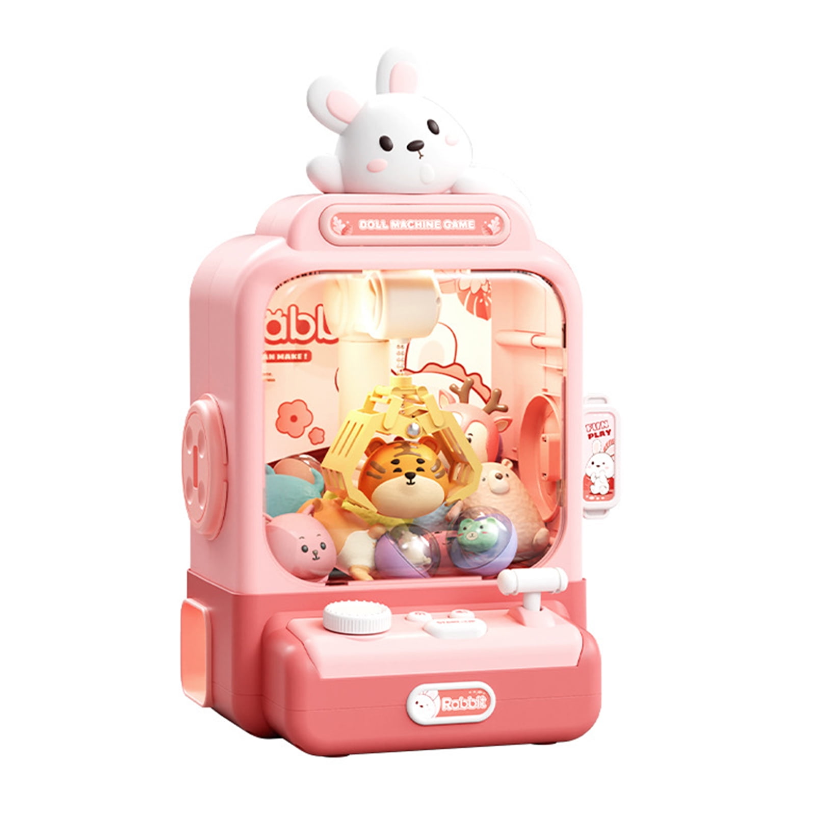 Joyfeel Claw Machine Toy for Kids Electric Coin-Operated Vending Machine with Cute Dolls Lights ...
