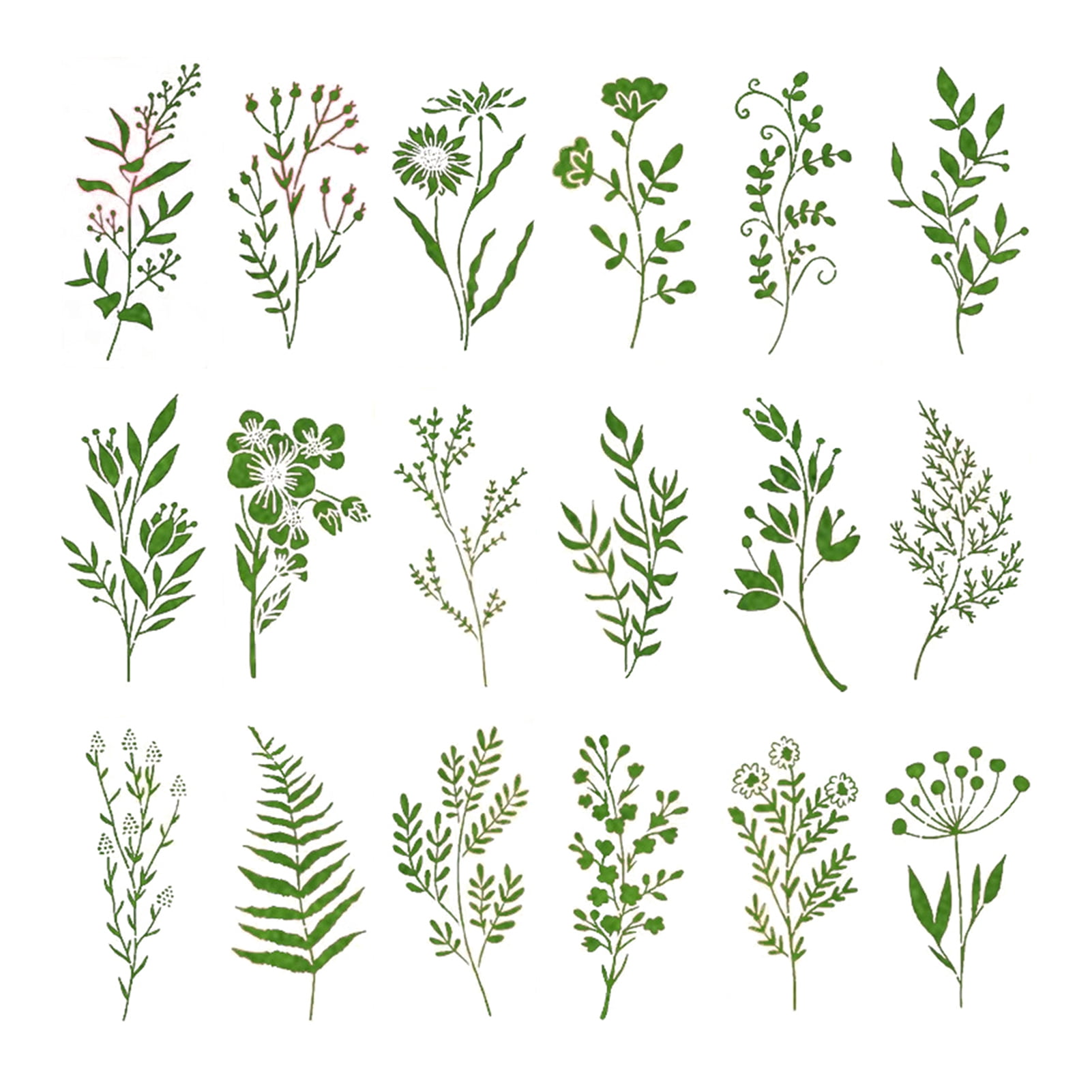 Joyfeel Fence Decoration Templates Natural Flower Stems with Stem Leaf ...