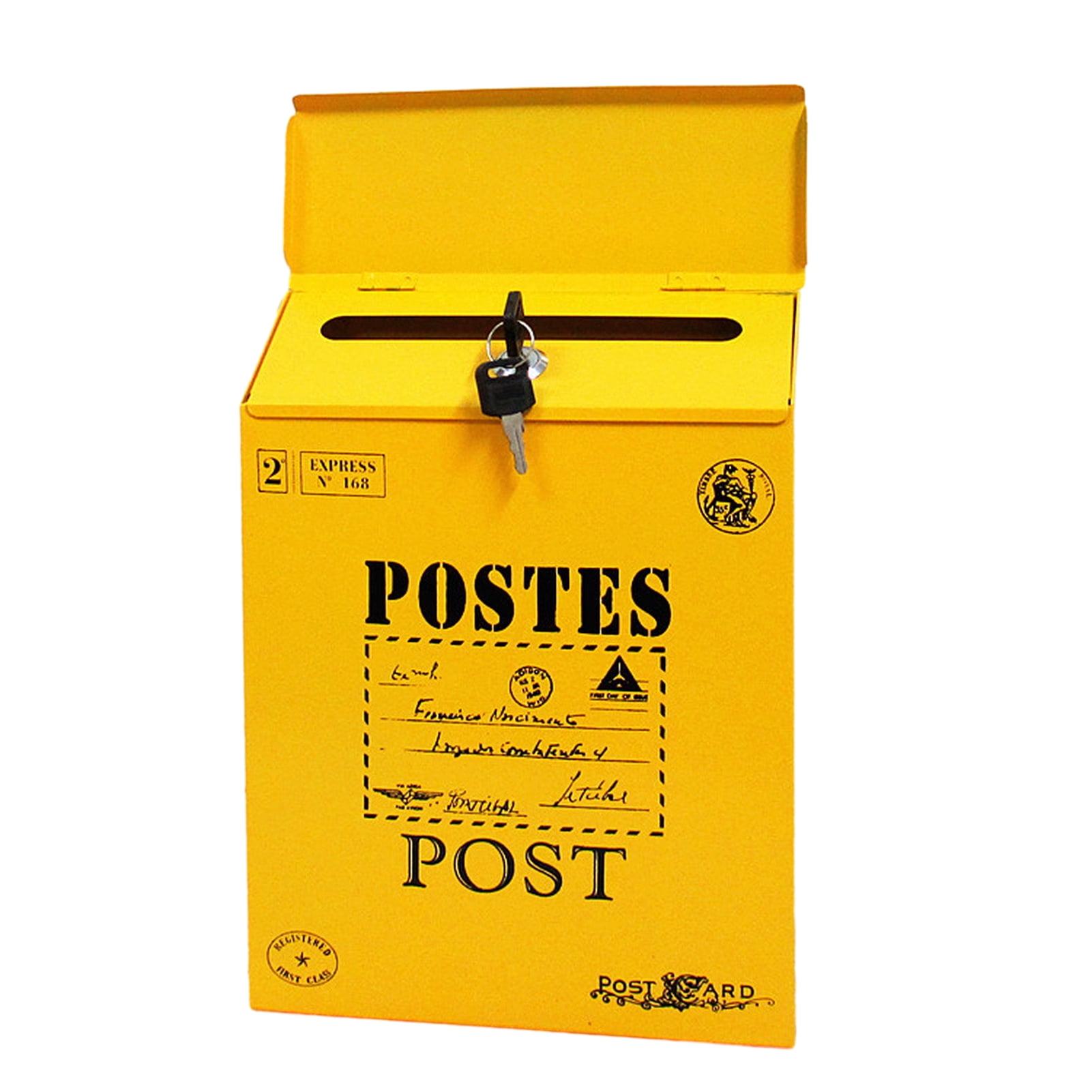 Joyfeel Mailbox Suggestion Box Rustic Style Wall Mounted with Locking ...