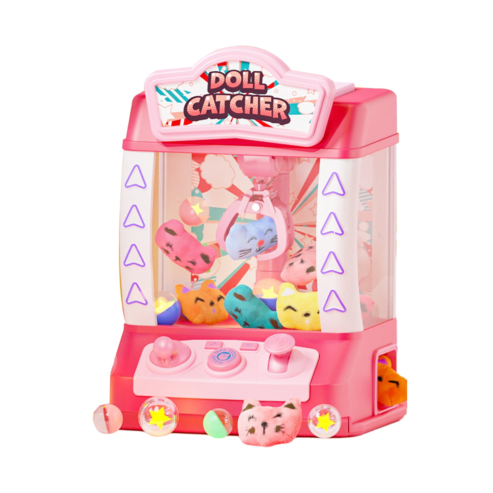 Joyfeel Mini Claw Machine with Music Lights Rechargeable Easy to Use Doll Clamping Machine ...