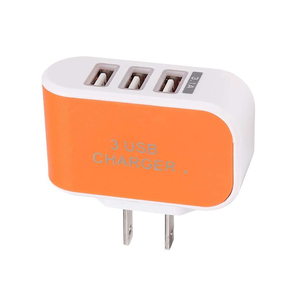 Joyfeel Orange USB Power Adapter Charger DIYOO Candy Color 3 USB Multi ...