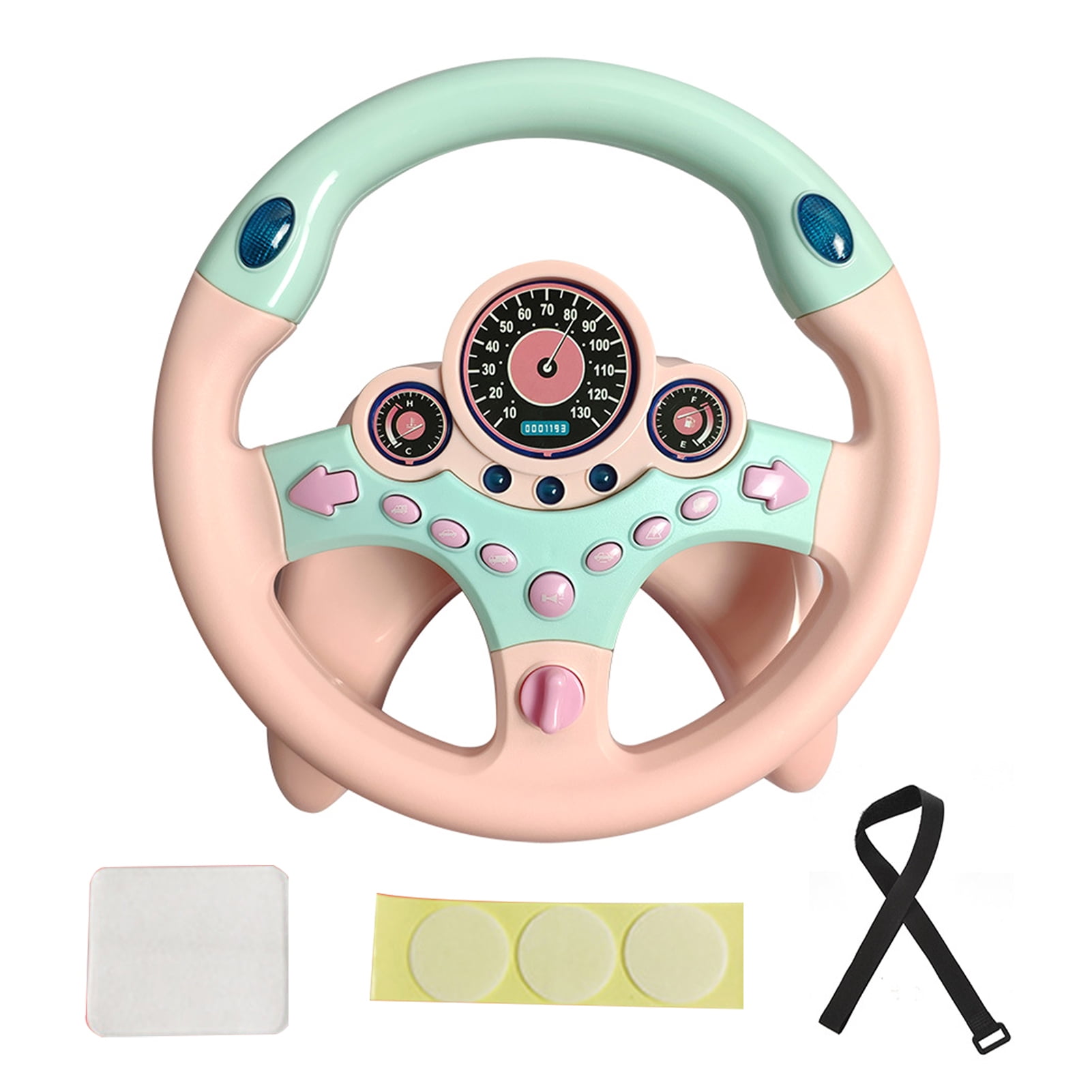 Joyfeel Passenger Seat Steering Wheel Toy with Music Light Kids Car Driving Simulation Wheel ...