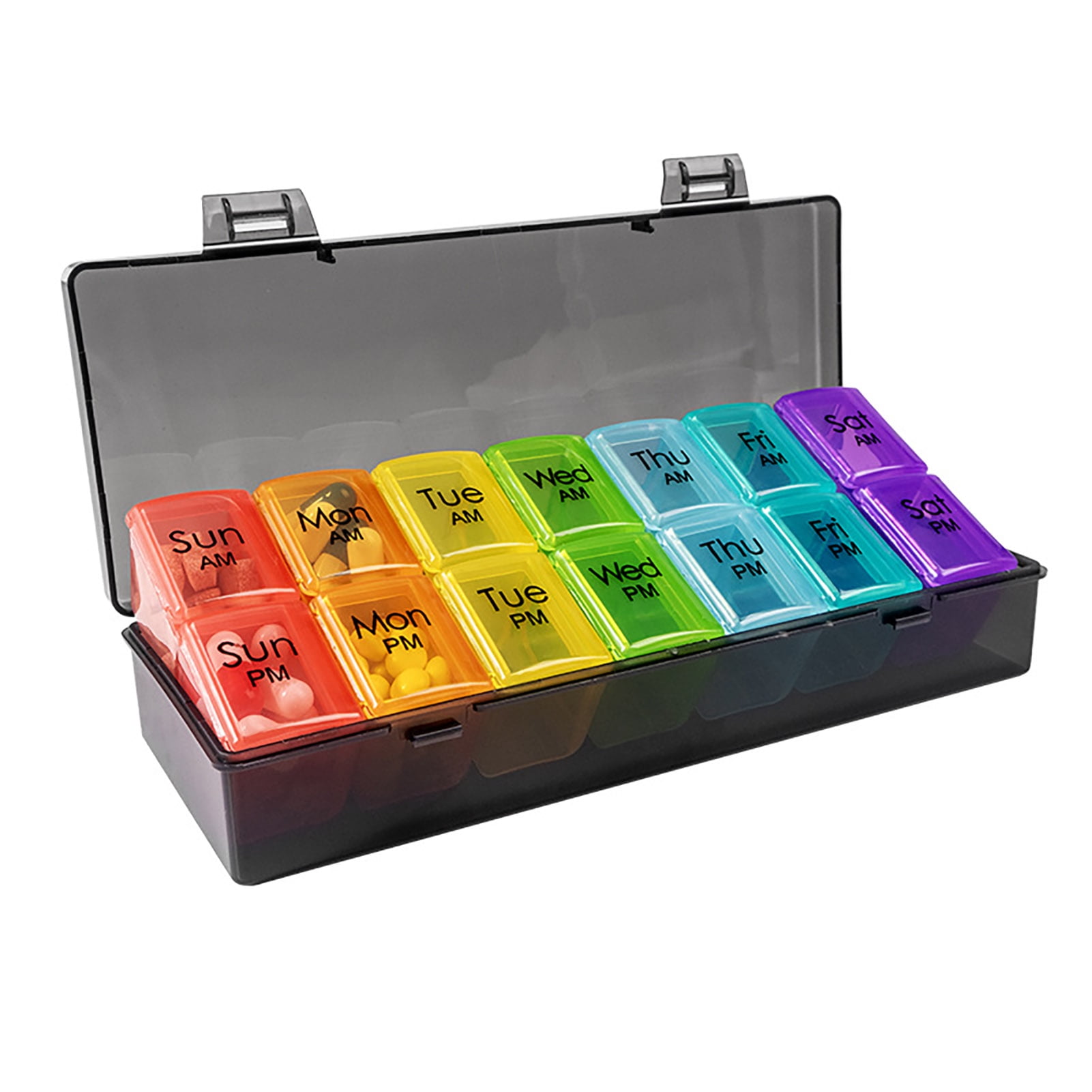Joyfeel Pill Organizer Storage Box Large Capacity Multiple Compartments ...