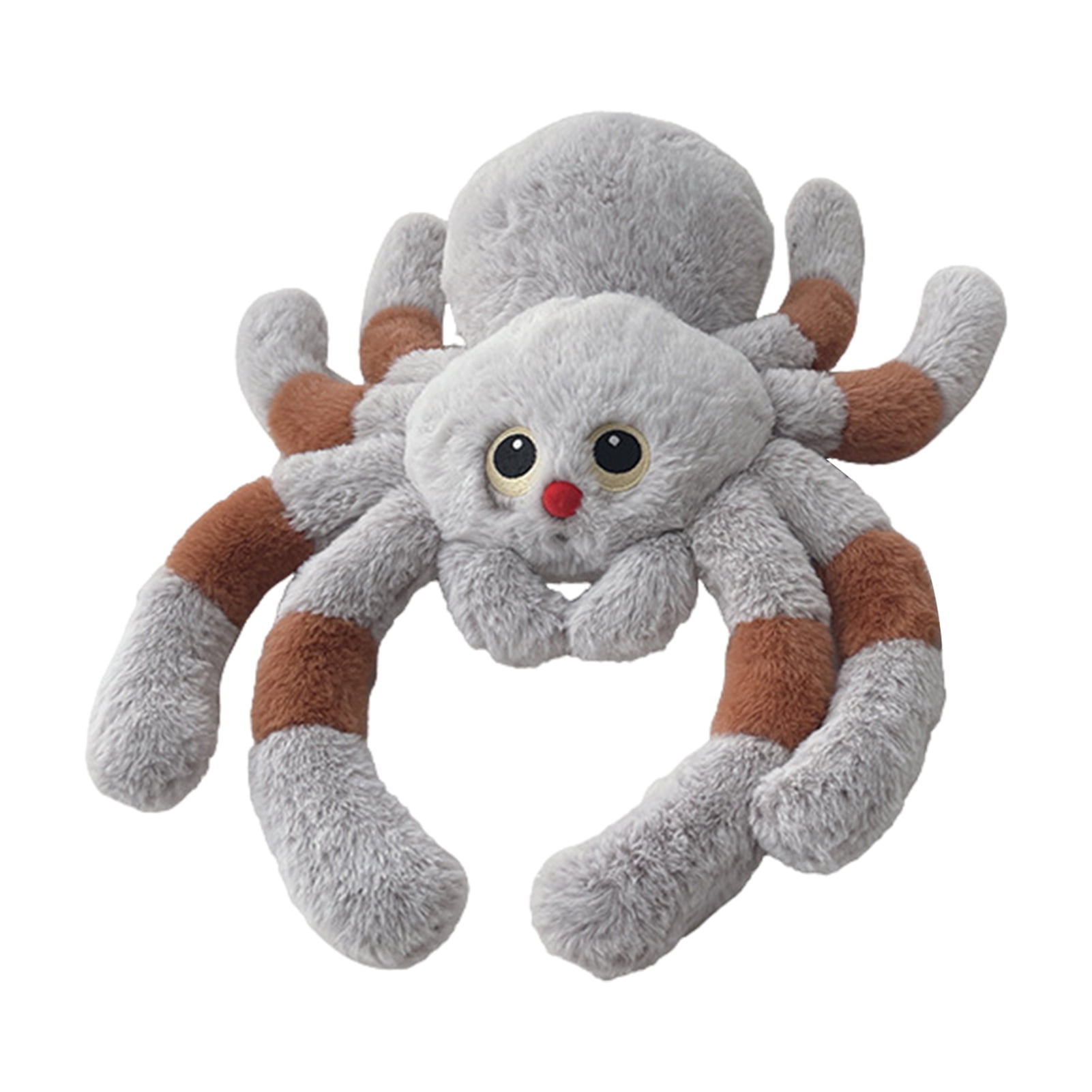Joyfeel Spider Doll Plush Toy 30/50cm Soft Gray Spider Plushie Big Eyes Red Nose Stuffed Animal ...