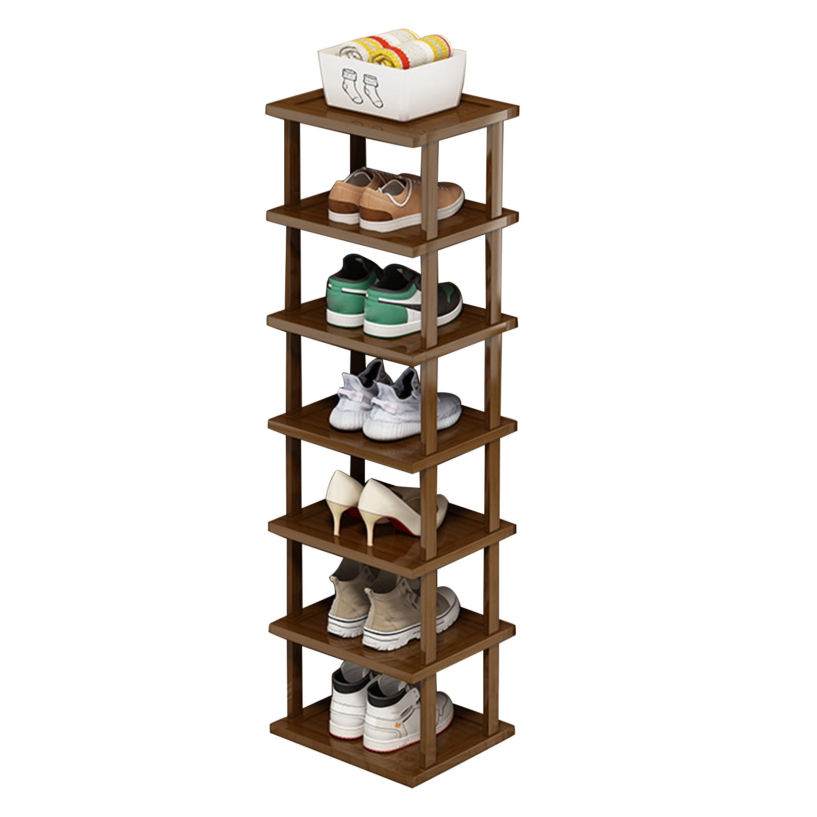 Joyfeel Tall Narrow Shoe Rack Stable Bamboo Entry Shoe Rack Large ...