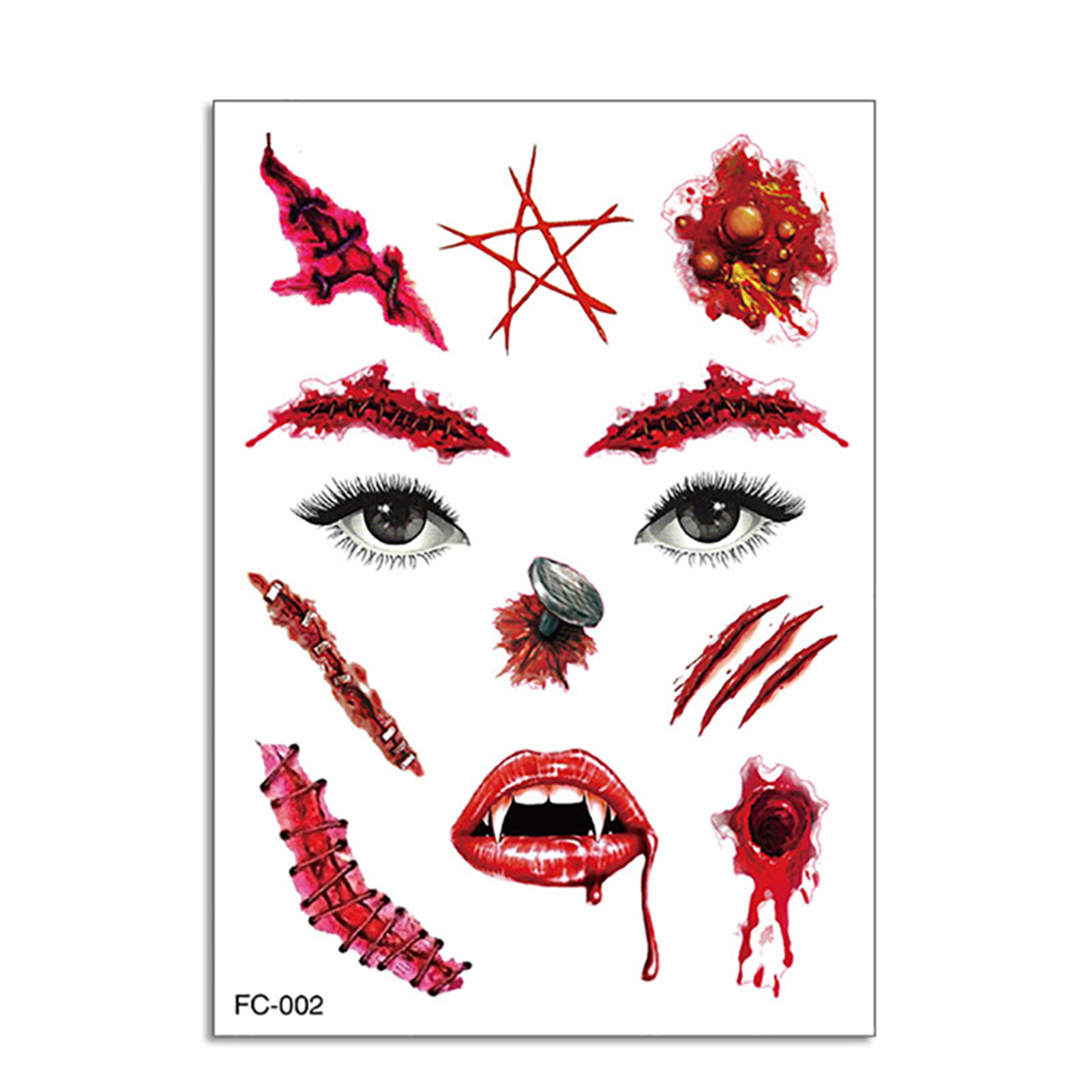 Joyfeel Tattoo Sticker Skin-friendly Eye-catching Paper Bloody Scars ...