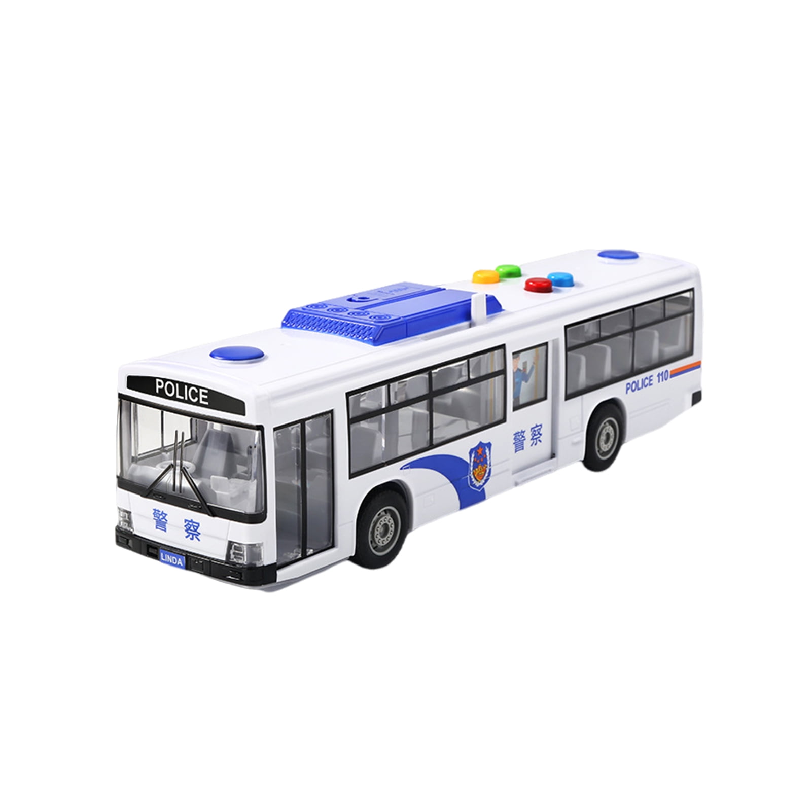 Joyfeel Toy Bus Realistic Model Car with Lights Sounds Friction-Powered ...