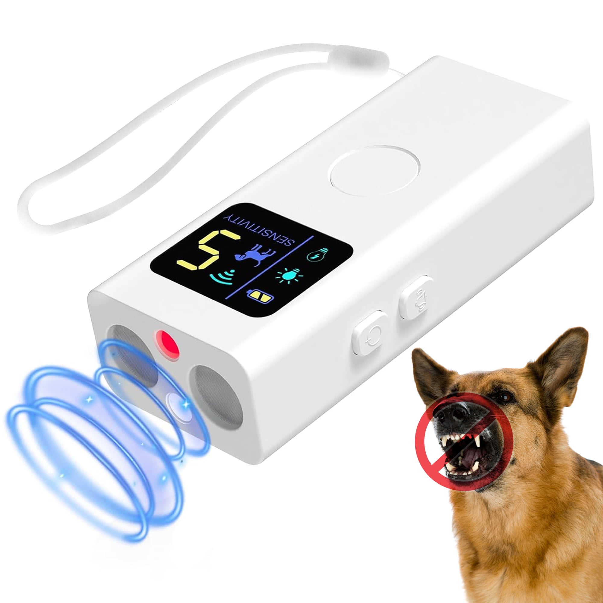 VANECL Ultrasonic Anti Barking Device, 3 Modes LED Light, 30 Ft Range ...