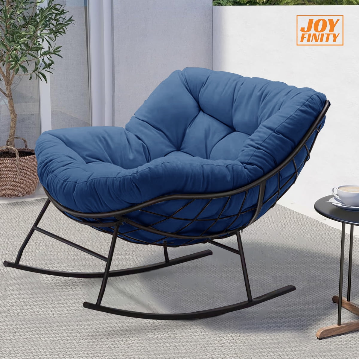 Joyfinity Patio Rocking Chair Outdoor,Indoor Rocking Chair with Cushion ...