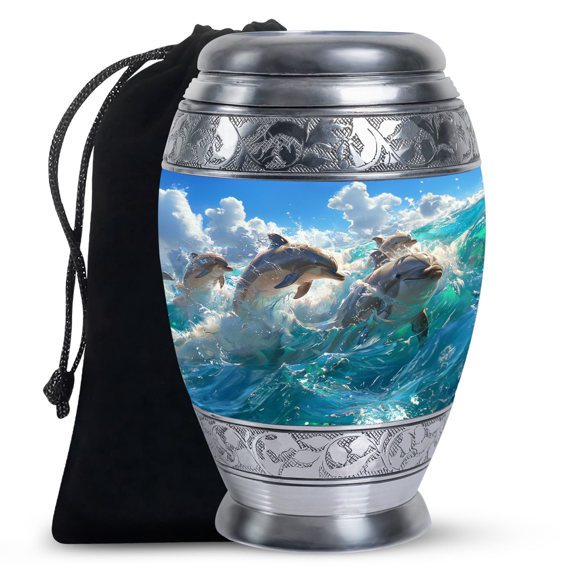 Joyful Dolphin Pod Large Urns For Human Ashes Adult Female, Cremation ...