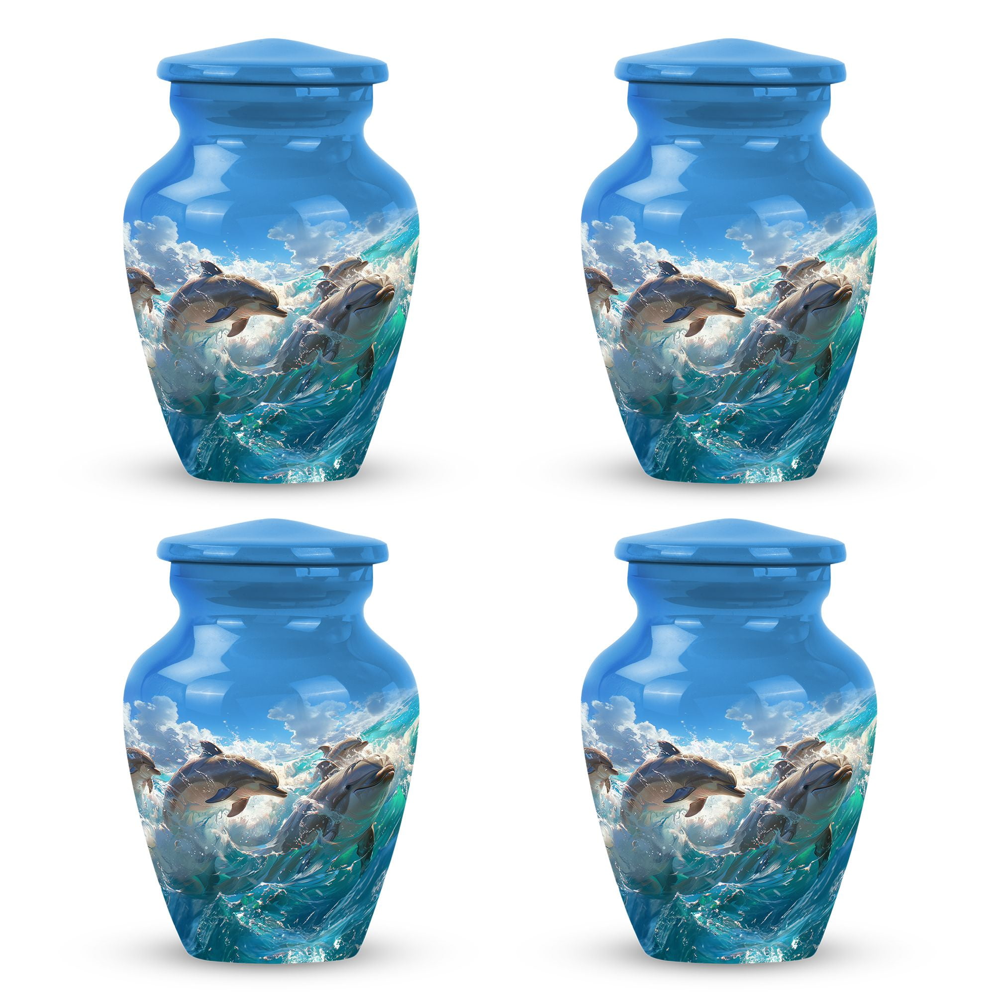 Joyful Dolphin Pod - Tiny Urns For Human Ashes Keepsake - Decorative ...