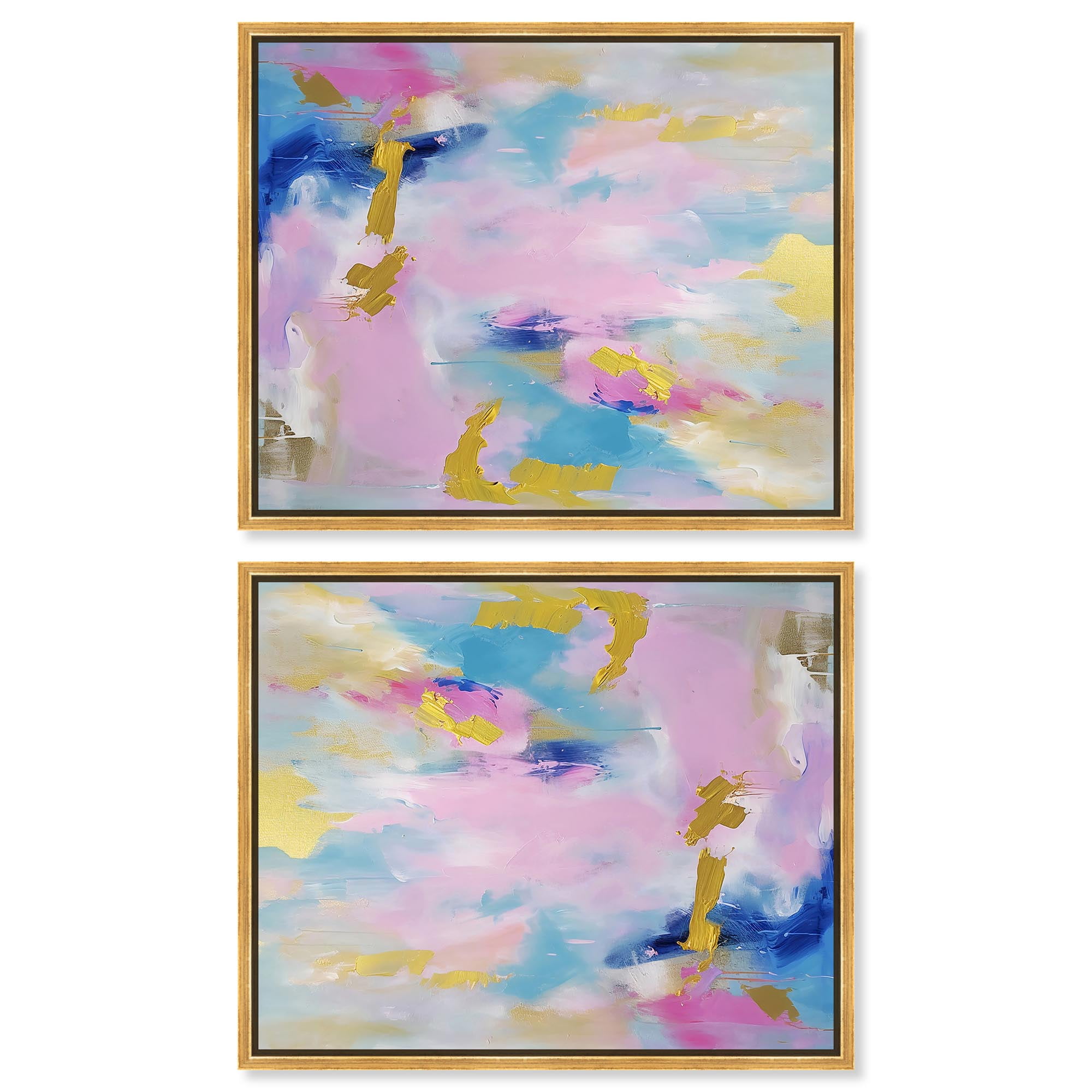 Joyful Expressionism Set Canvas Set of 2 Blue Abstract Art by Art ...