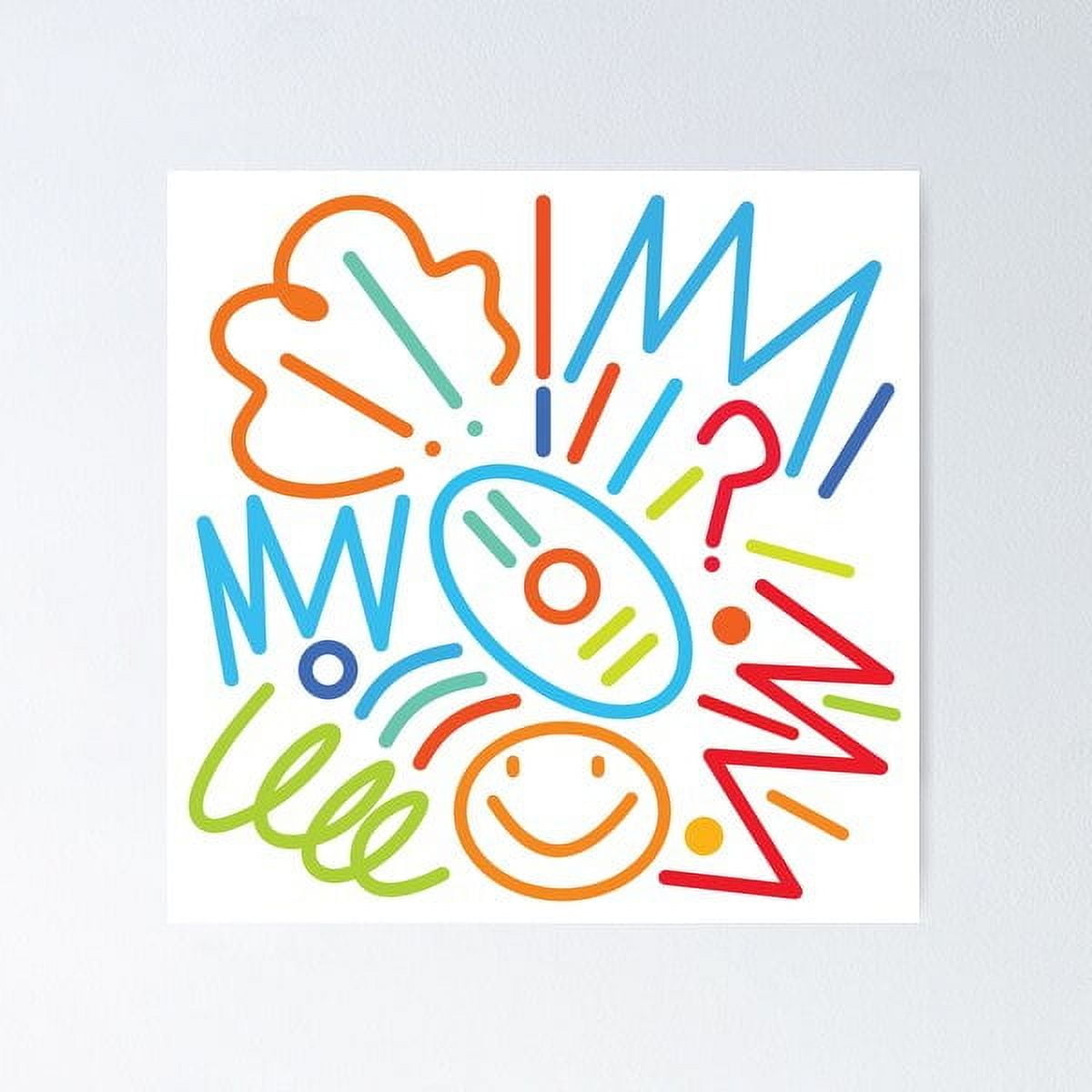 Joyful Lines Poster Wall Art, Modern Wall Decor For Living Room Bedroom ...