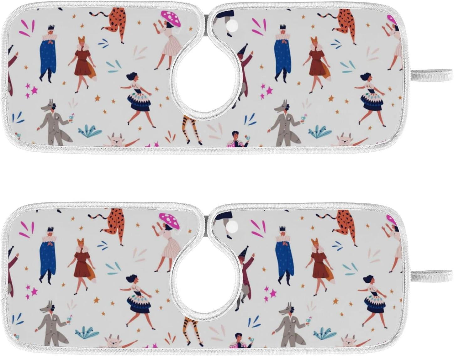 Joyful People at Carnival Party Holiday 2PCS Faucet Absorbent Mat ...