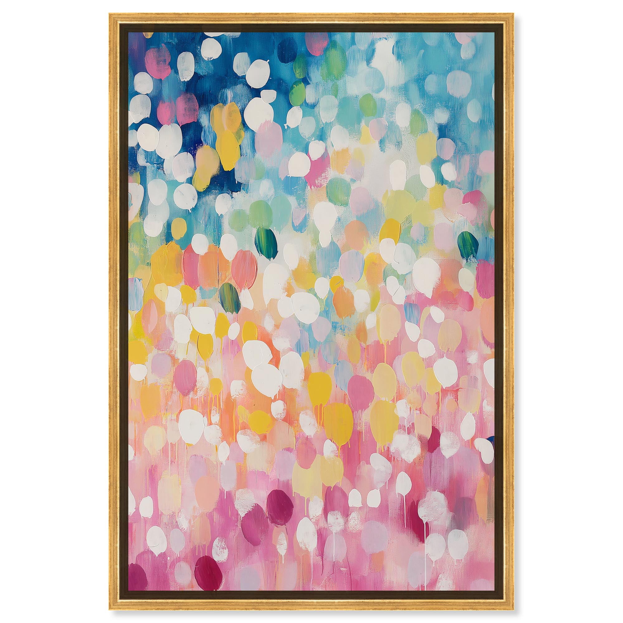 Joyful Rainfall I Canvas Modern Color Abstract by Art Remedy, Gold ...