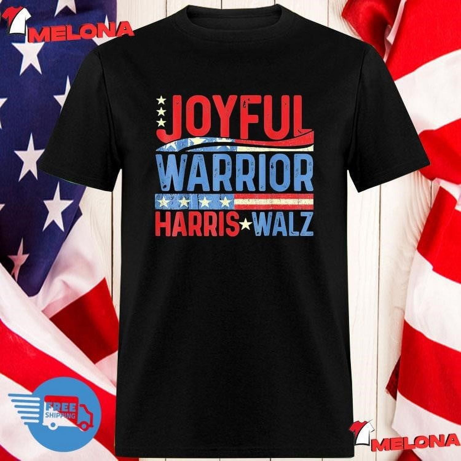 Joyful Warrior For Kamala Harris Tim Walz 2024 T-shirt - Walmart.com