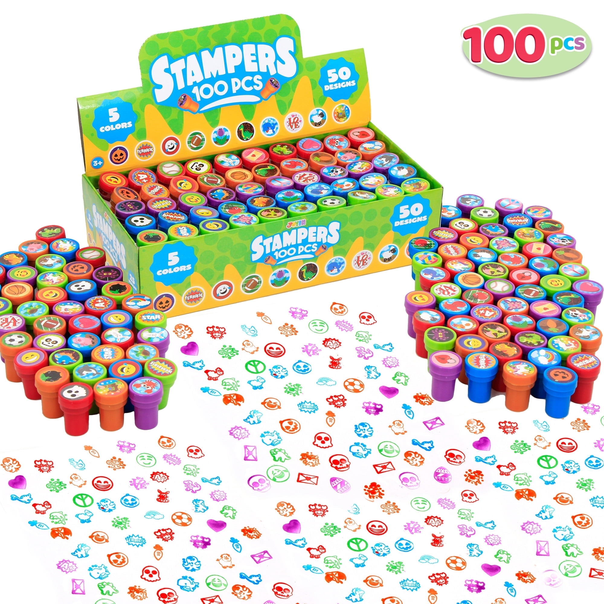 SYNCFUN Kids' Mini Animal Stamps, 100 Pcs with 50 Unique Designs ...