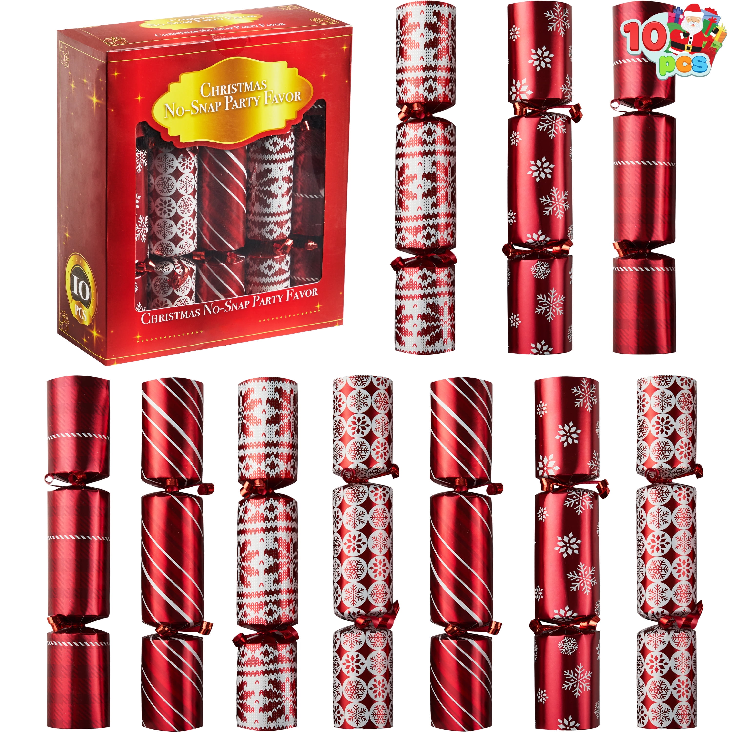 Joyfy 10" Christmas Crackers Party Table Favor, 10 Pcs No Snap Red ...