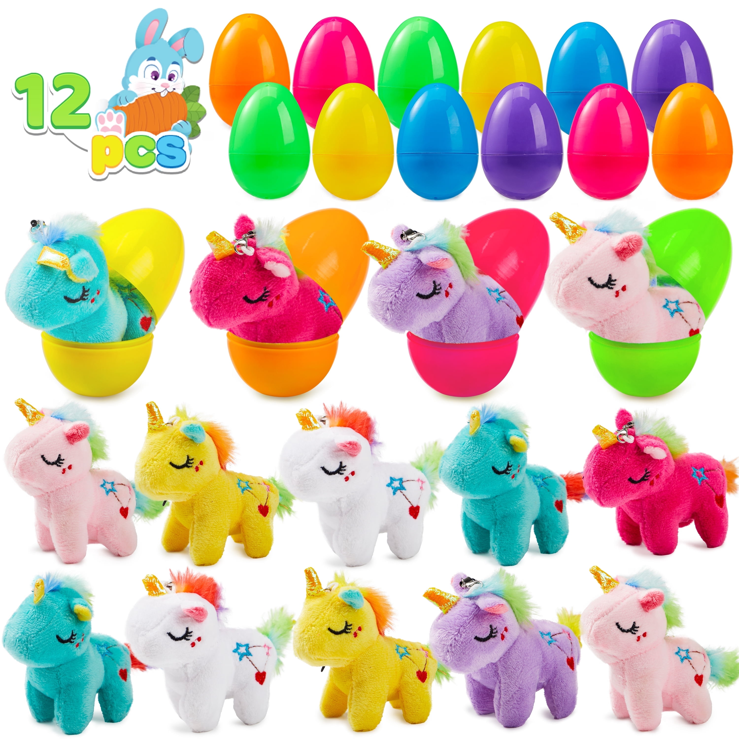 Joyfy 12 Pack Prefilled Easter Eggs with Toys,Easter Eggs with Mini ...