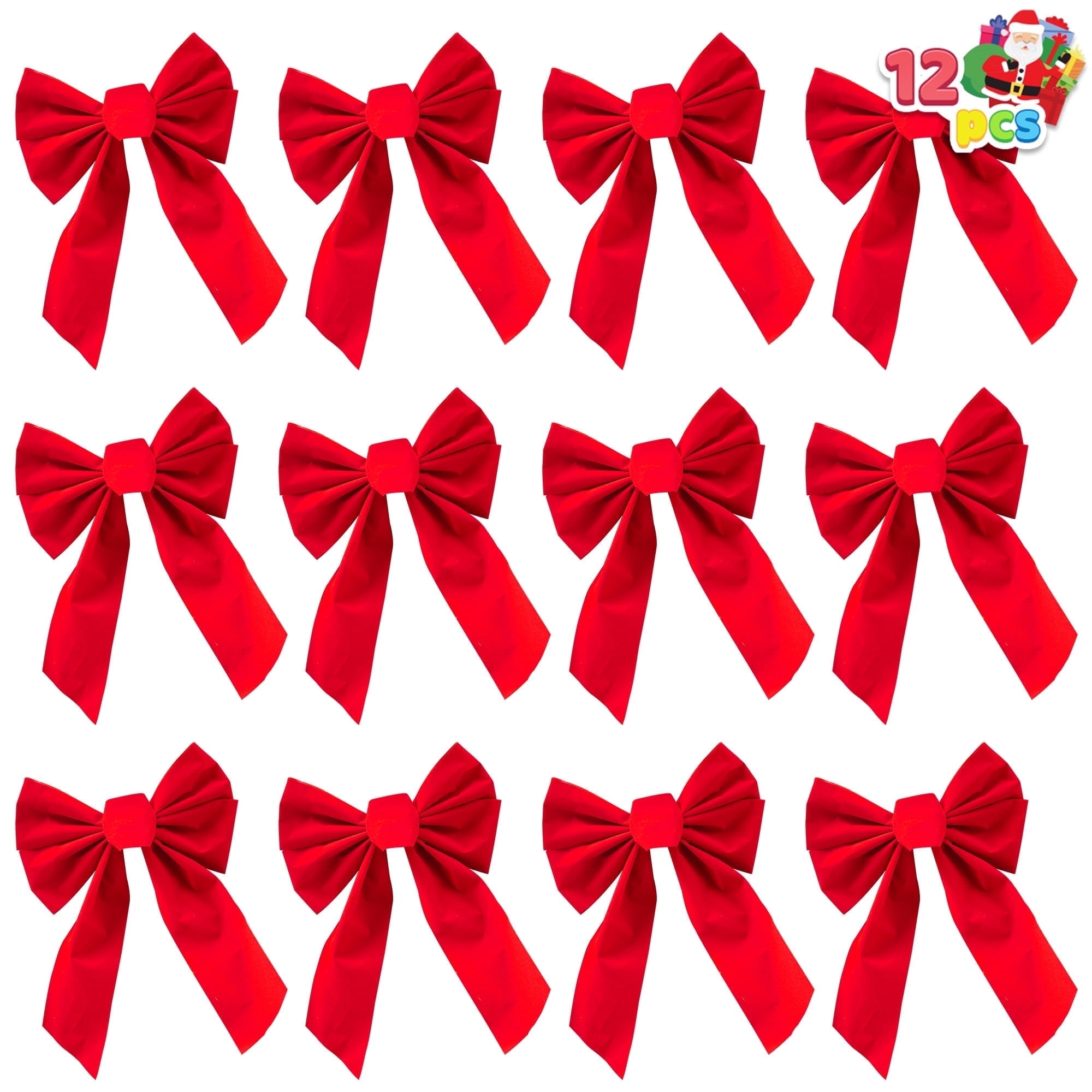 Walmart Black Friday Deals 2025 Joyfy 12 Pcs Christmas Red Velvet Bows ...