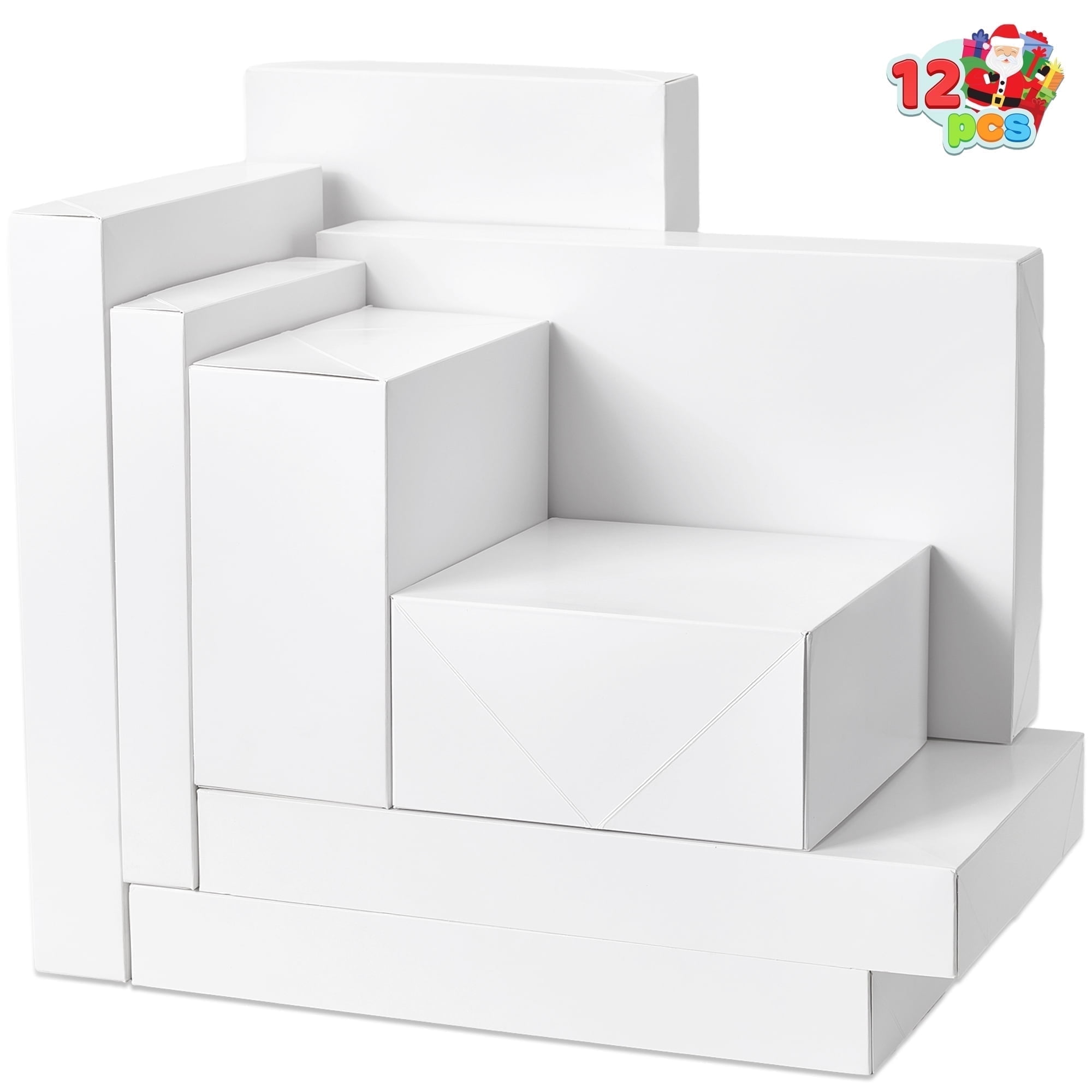 Joyfy 12 Pcs White Kraft Cardboard Boxes Gift Wrap for Christmas ...