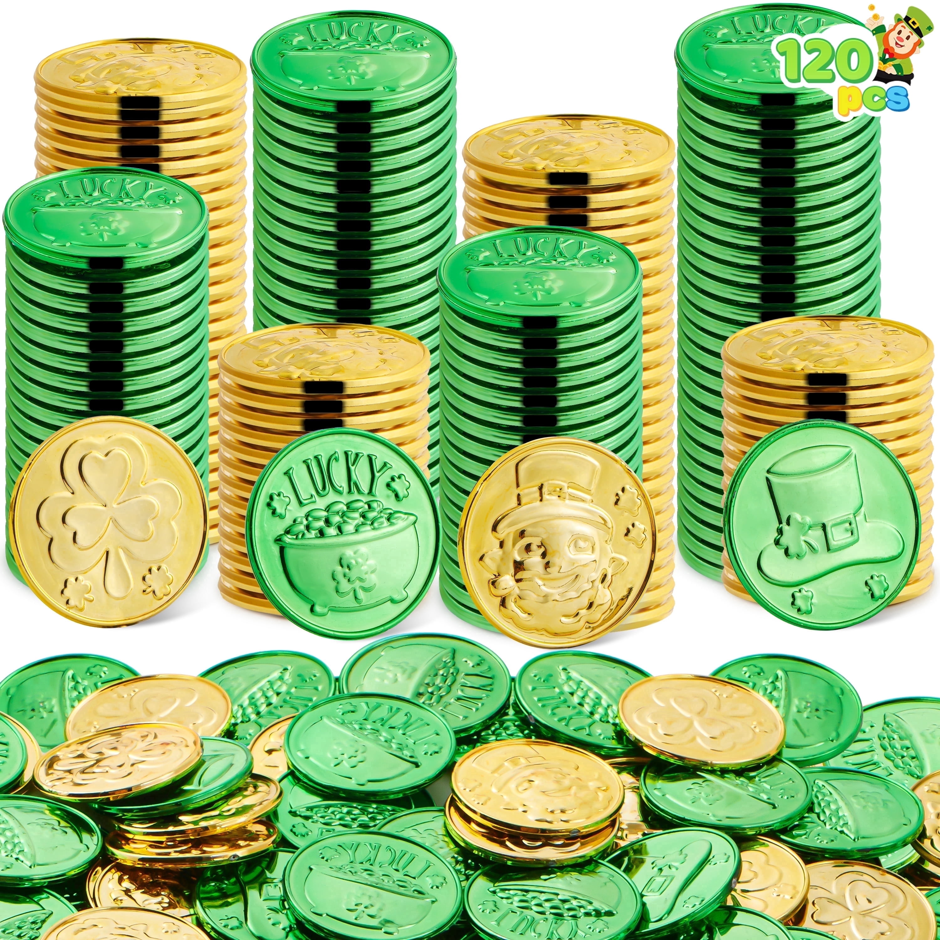 Joyfy 120 Pcs St.Patrick’s Day Coins, Green and Gold Coins for St ...