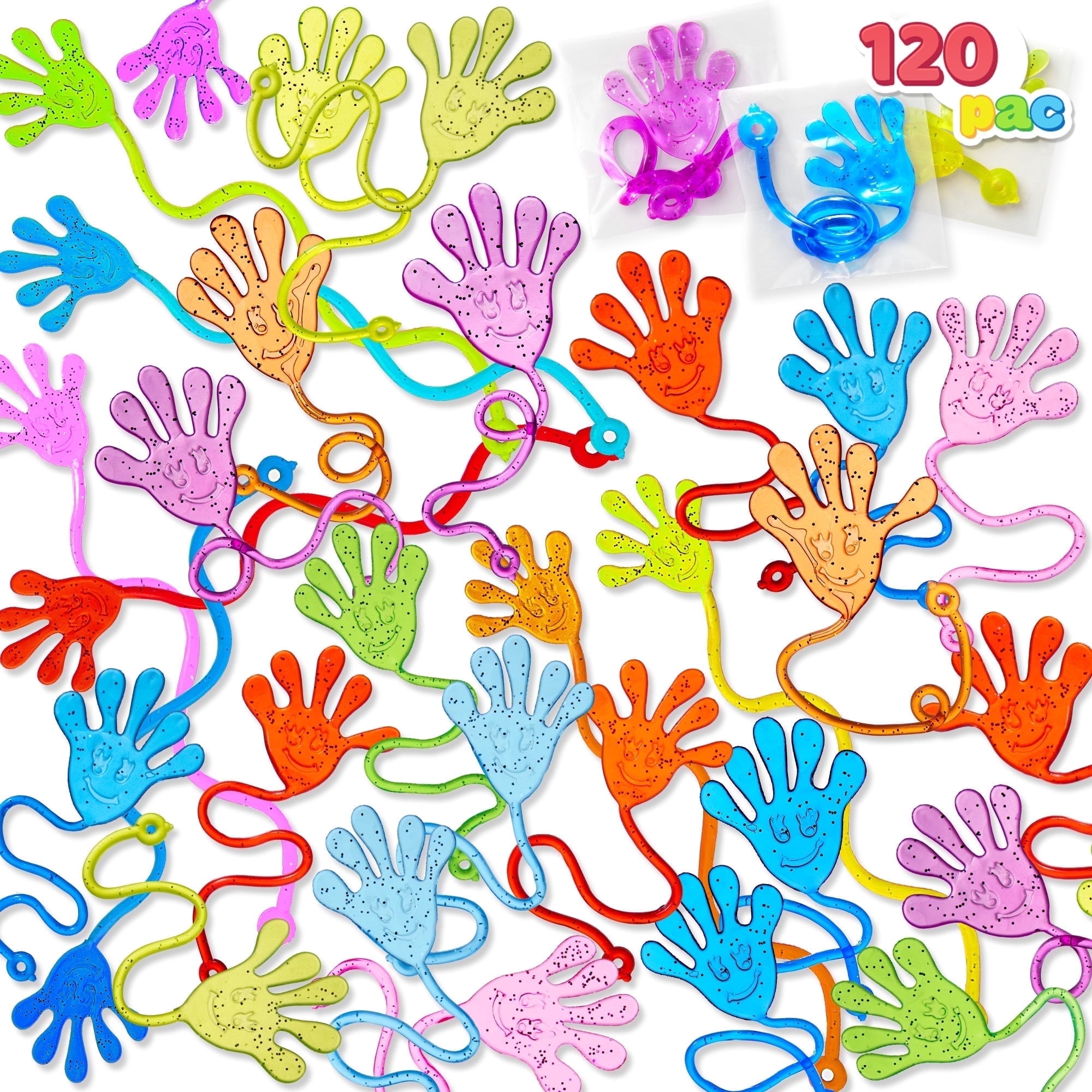 Joyfy, Sticky Hands Party Favors, 120 pcs, Assorted Glitter Colors ...