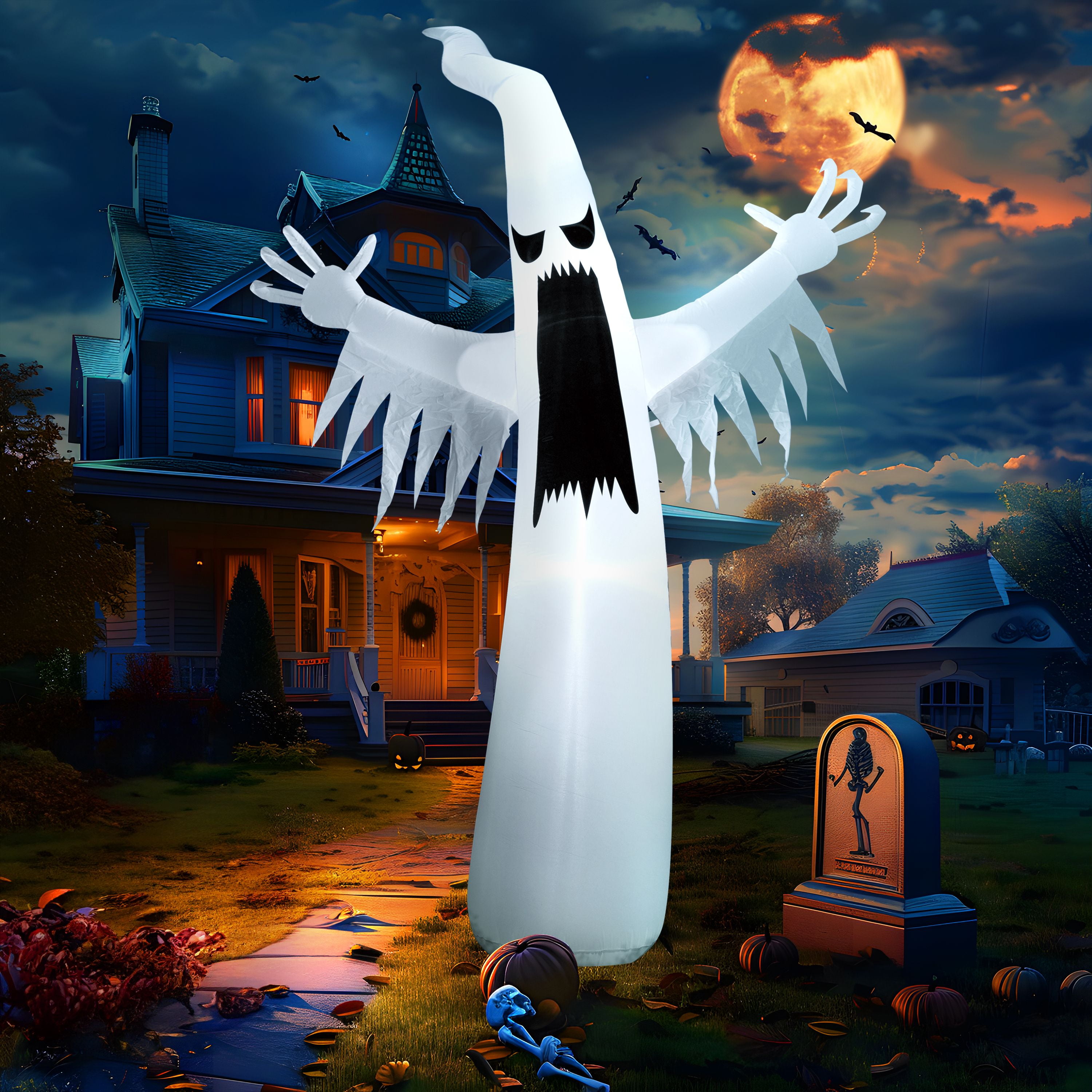 Joyfy 12ft Halloween Ghost Inflatable,Giant Ghosts inflatables with ...