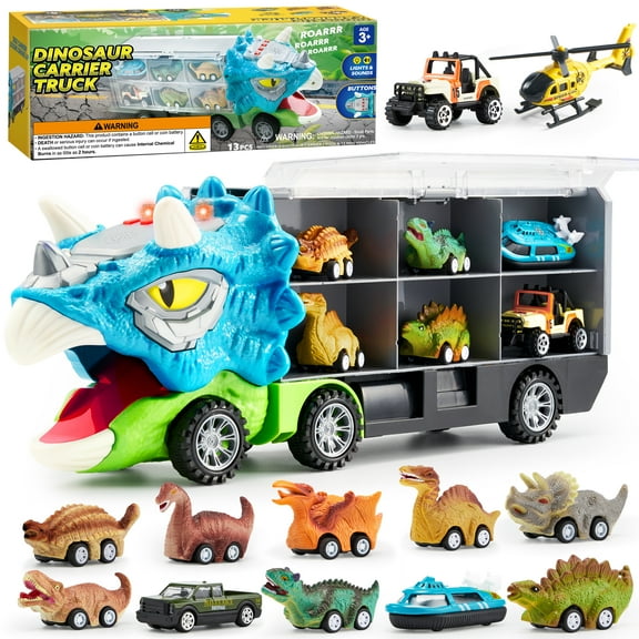 JOYIN Dino Toddler Toy Set: 13 in 1 Dinosaur Truck for Boys 3-6 Years ...