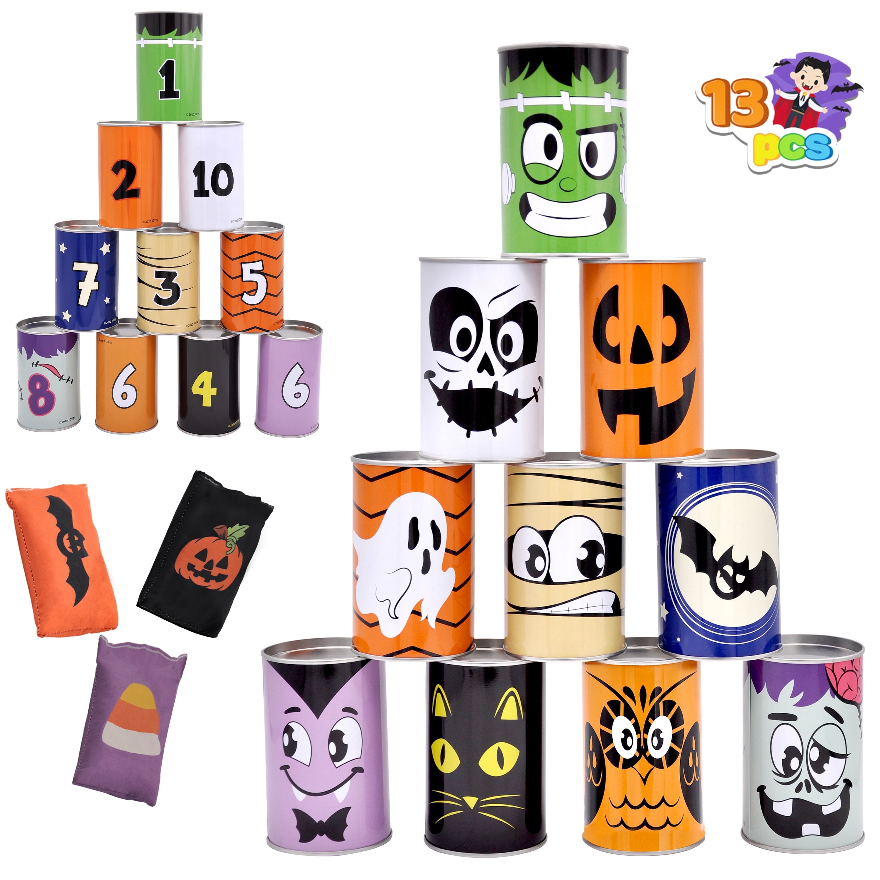 Joyfy 13 Pcs Halloween Carnival Can Bean Bag Toss Games Toys,Halloween ...