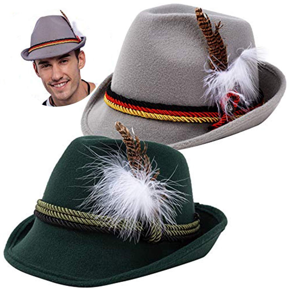 Joyfy 2 Packs German Alpine Hats for Adult, Oktoberfest Hat, German ...